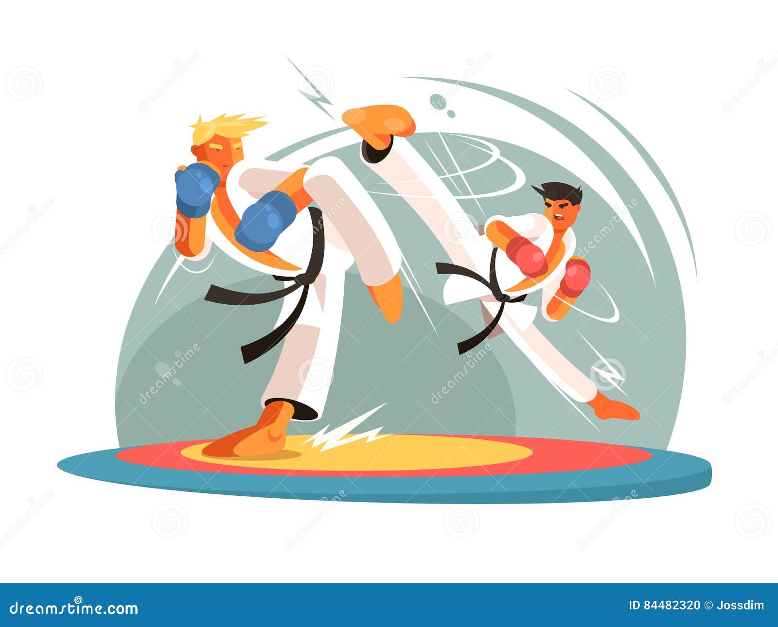 Guys Karate Sparring for Training Stock Vector - Illustration of ...