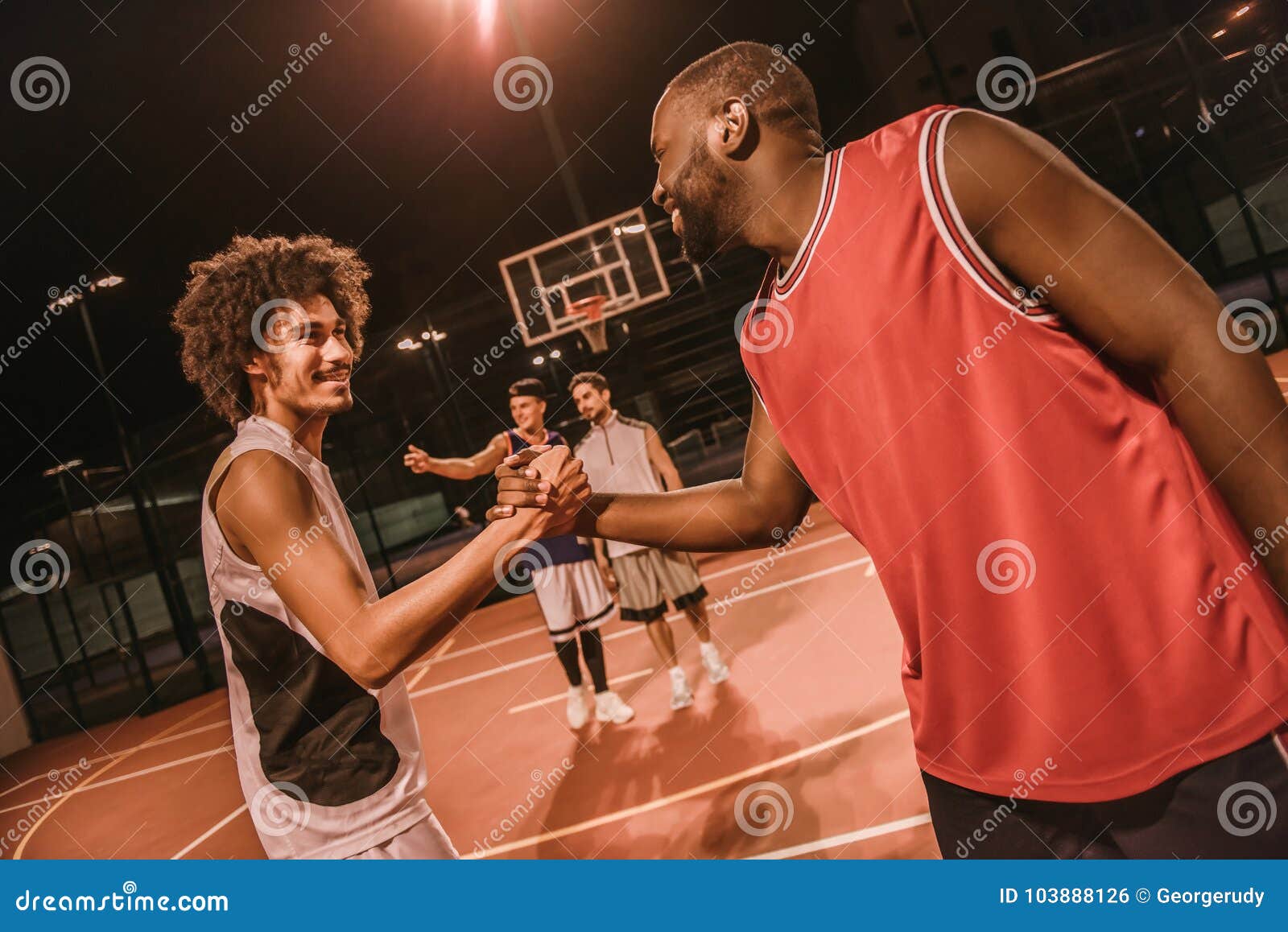 Guys playing basketball stock photo. Image of outside - 103888126