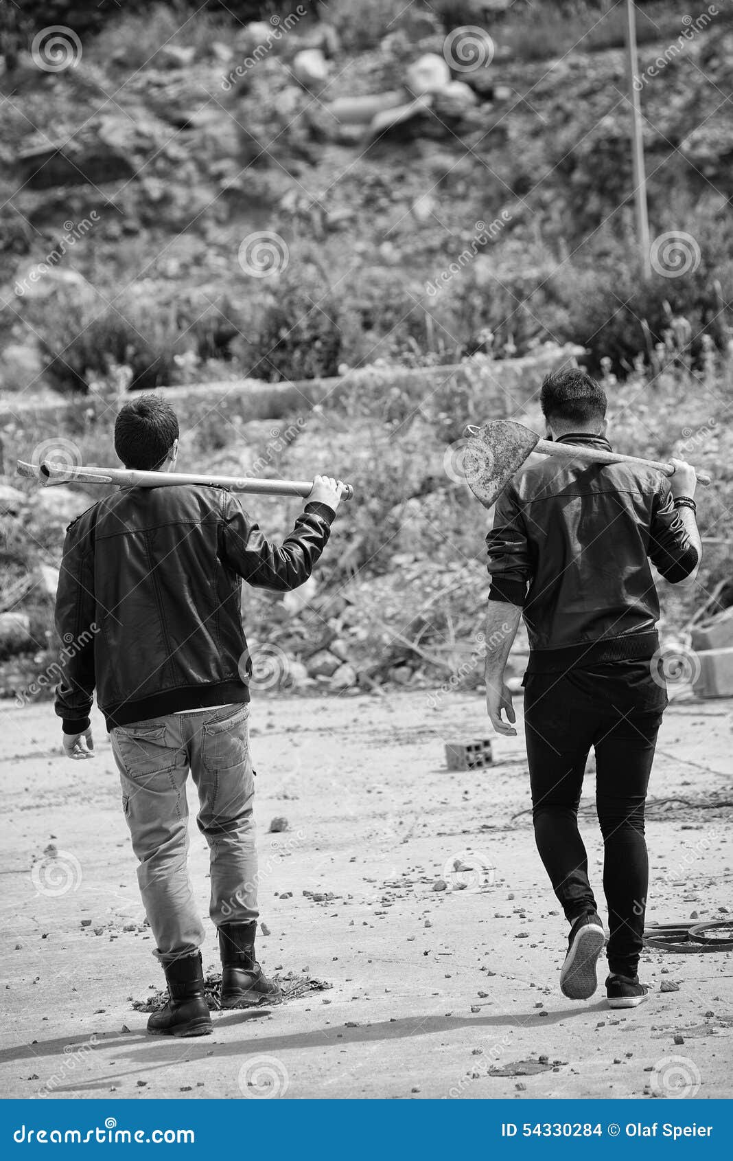 Guys with tools stock photo. Image of caucasian, shovel - 54330284