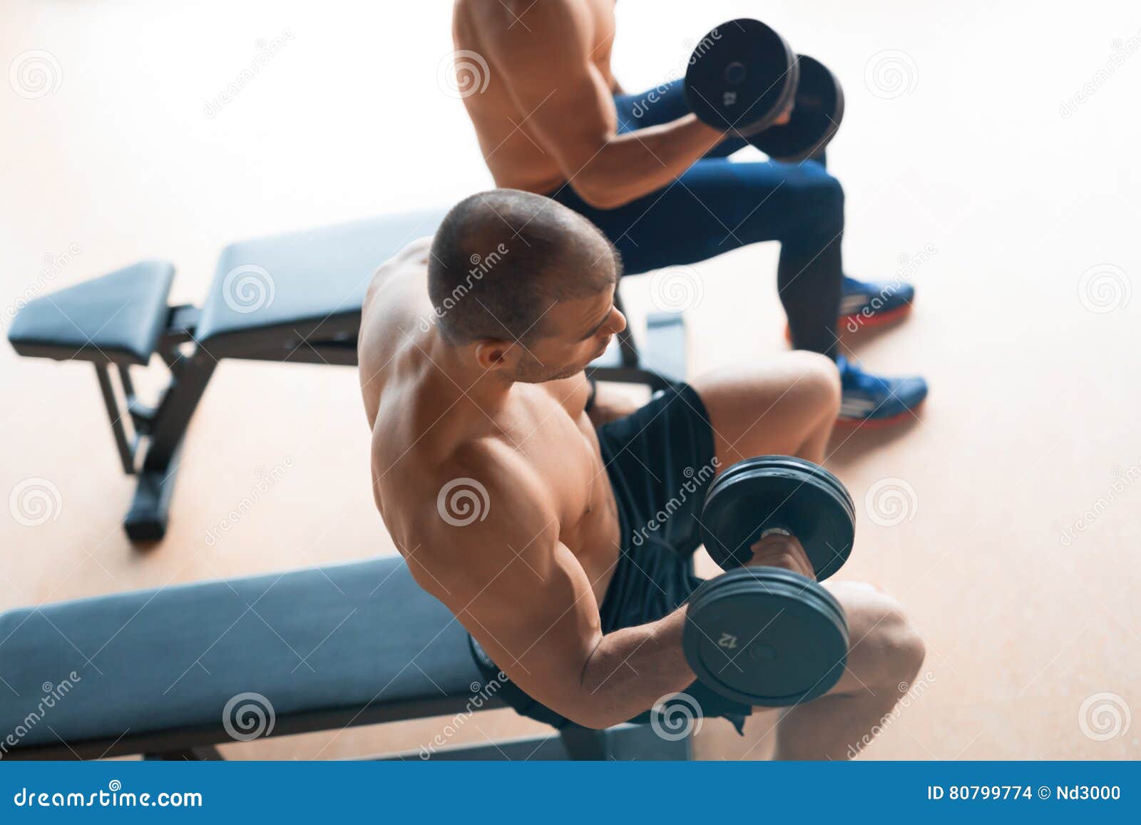 Guys working out in gym stock photo. Image of strength - 80799774