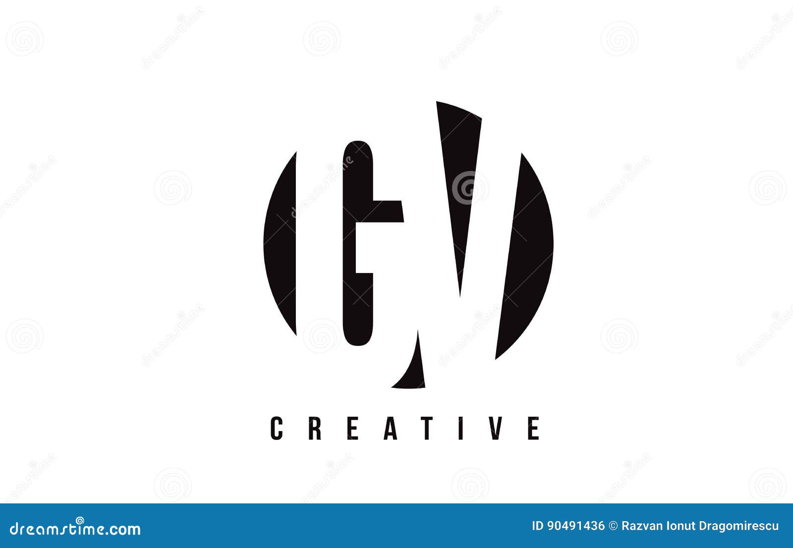 GV G V White Letter Logo Design with Circle Background. Stock Vector ...
