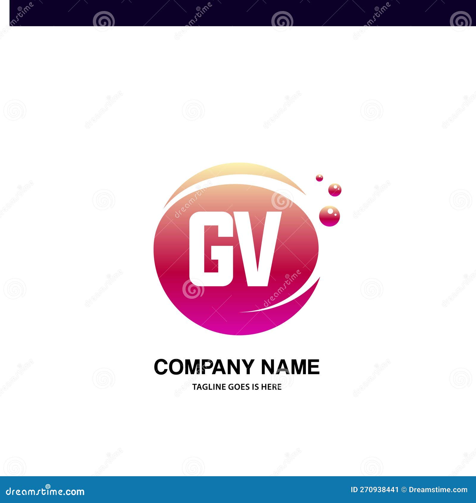 GV Initial Logo with Colorful Circle Template Vector Stock Vector ...