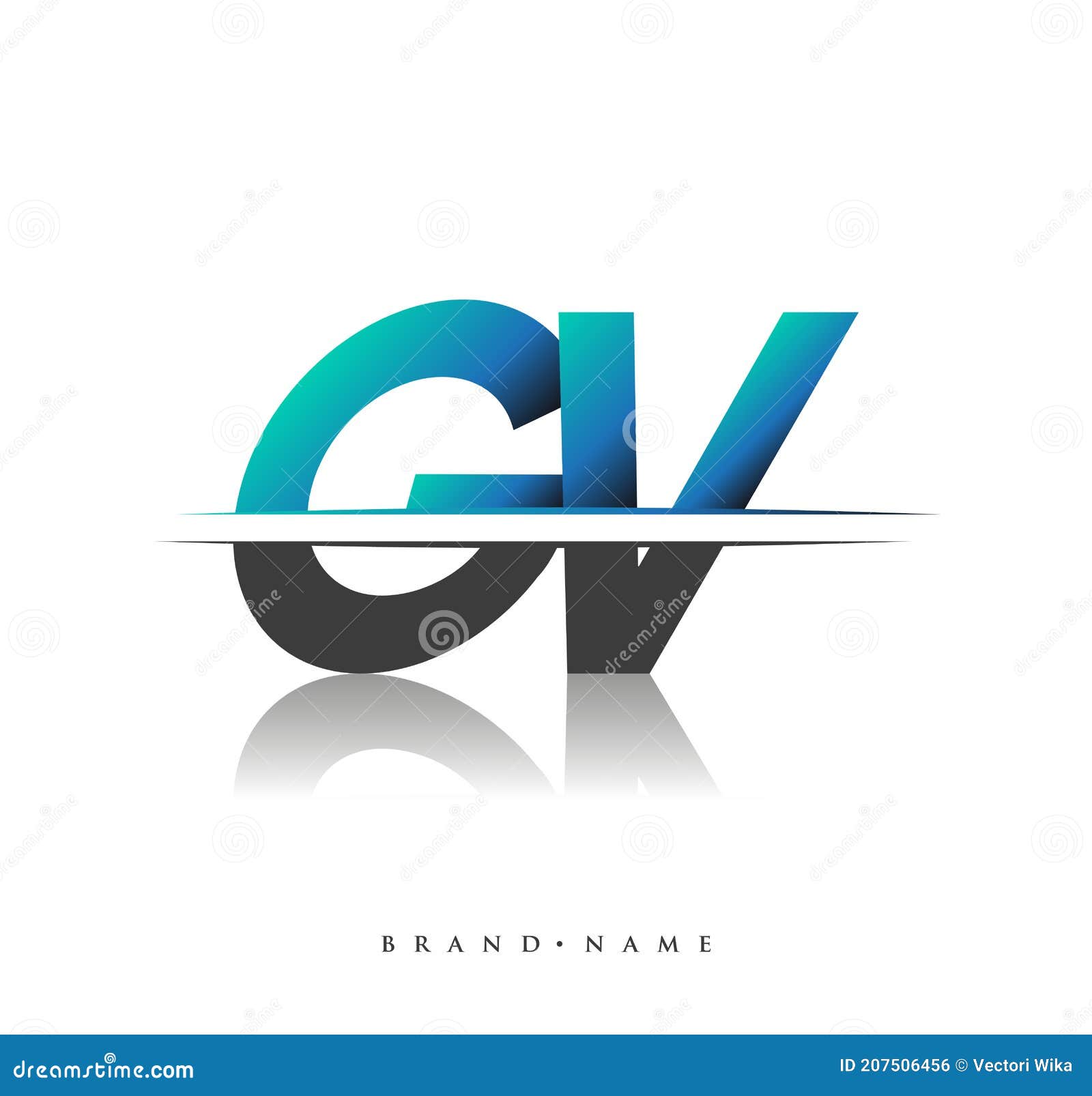 GV Initial Logo Company Name Colored Black and Blue, Simple and Modern ...