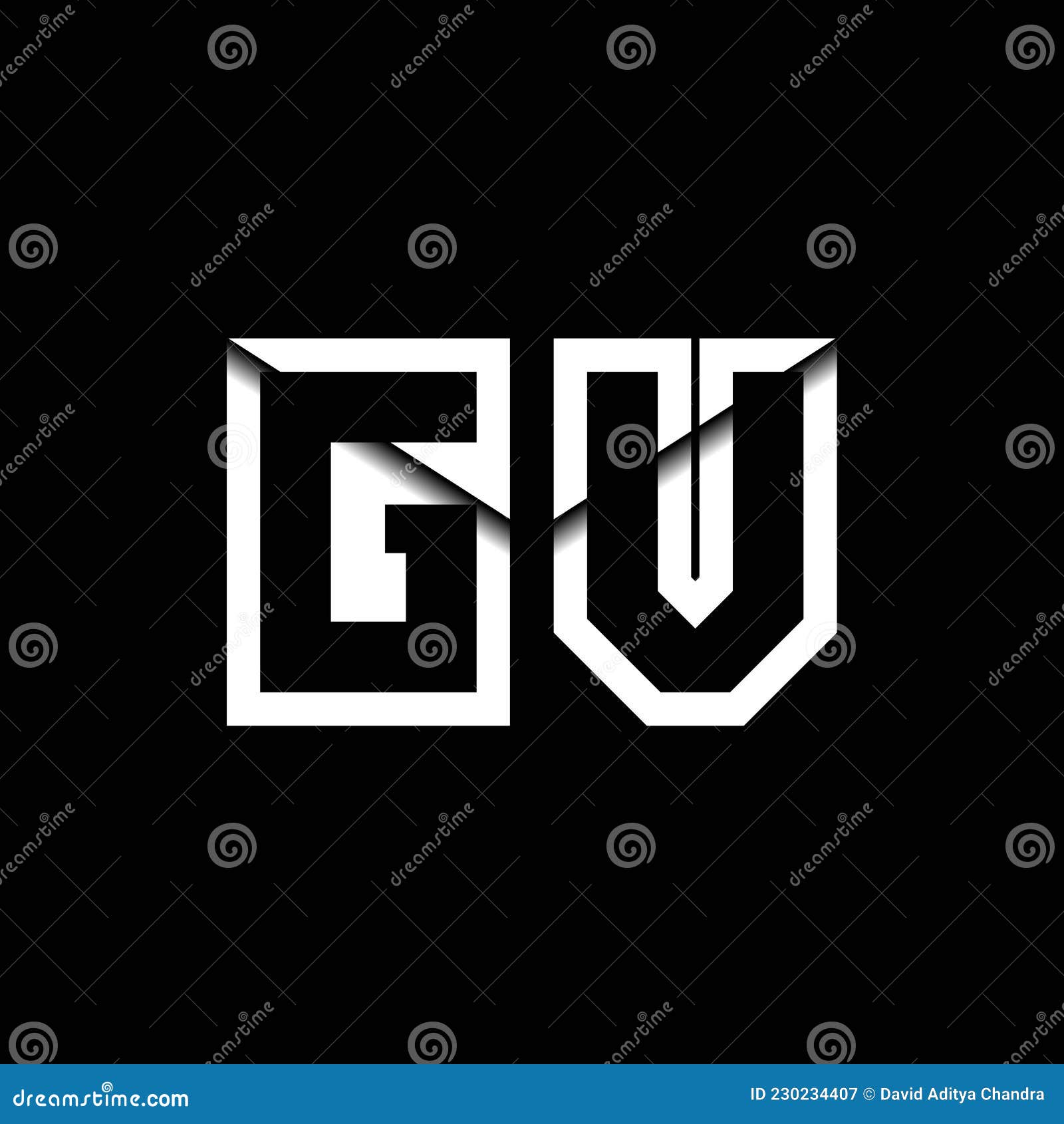 GV Monogram Envelope Shape Style Stock Vector - Illustration of ...