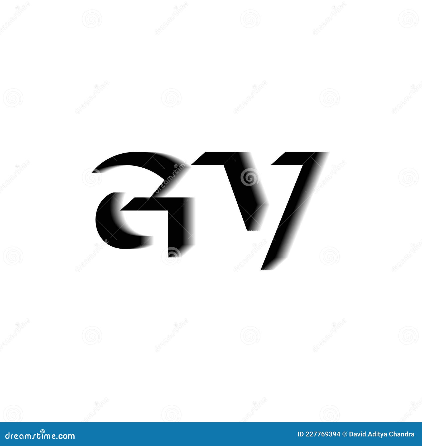 GV Monogram Shadow Shape Style Stock Vector - Illustration of lines ...