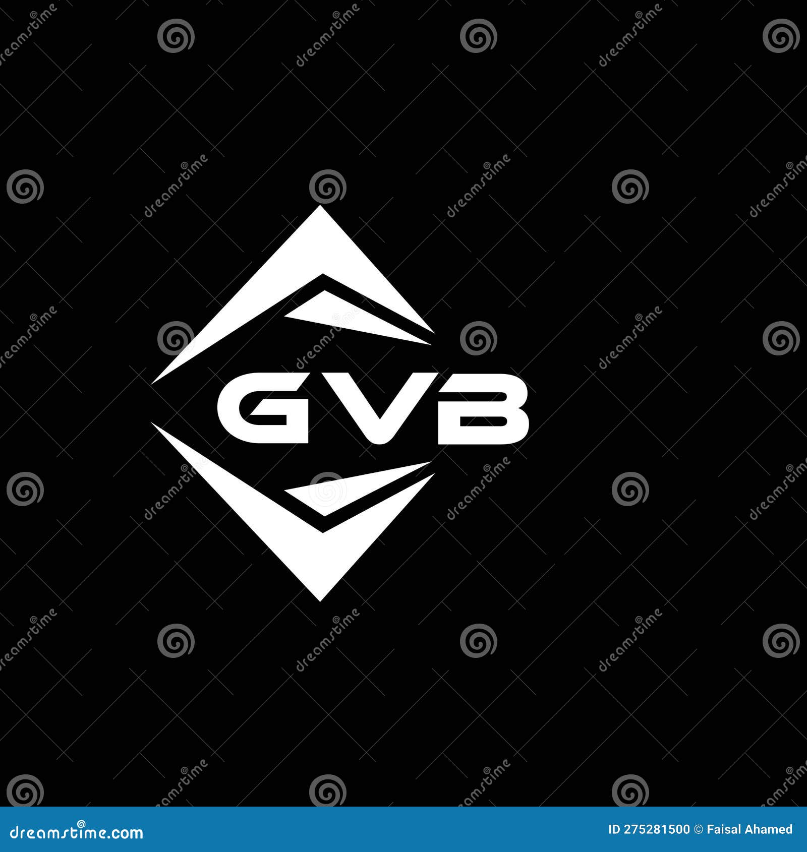 GVB Abstract Technology Logo Design on Black Background. GVB Creative ...