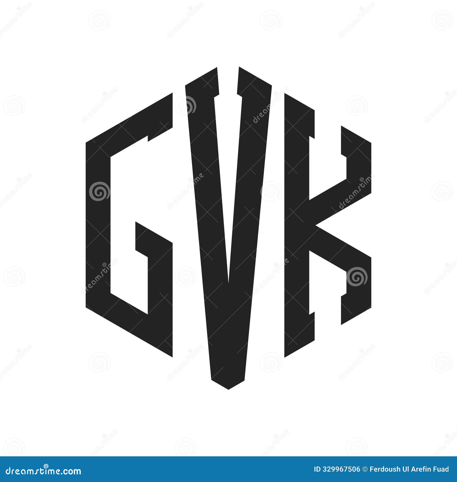 GVK Logo Design. Initial Letter GVK Monogram Logo Using Hexagon Shape ...