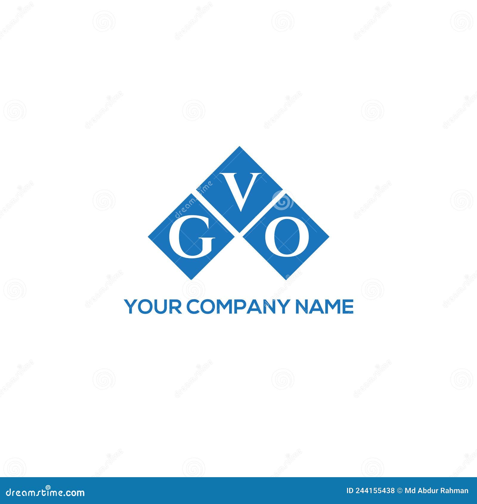 GVO Letter Logo Design on White Background. GVO Creative Initials ...