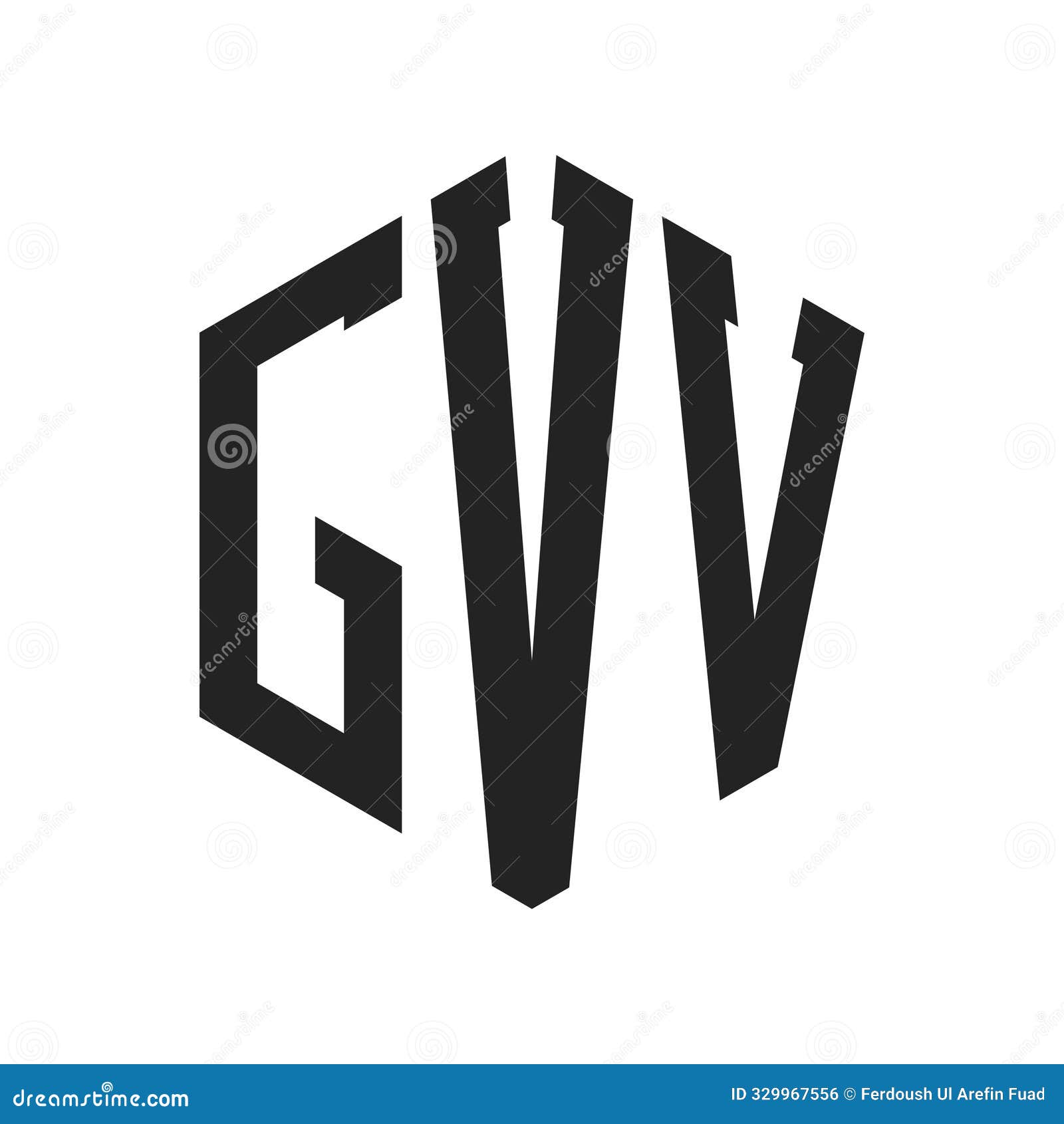 GVV Logo Design. Initial Letter GVV Monogram Logo Using Hexagon Shape ...