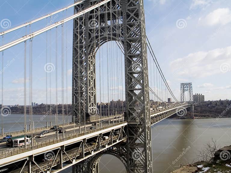 GW Bridge View stock photo. Image of city, cables, blue - 1849112