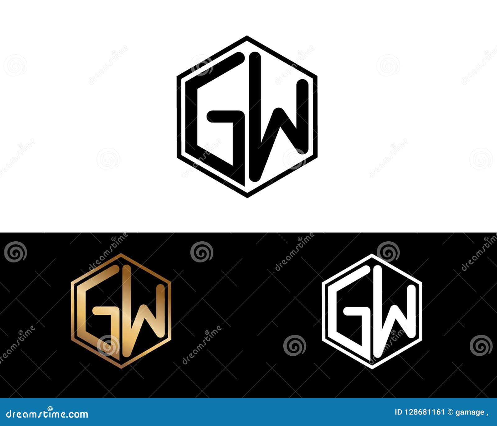 GW Letters Linked with Hexagon Shape Logo Stock Vector - Illustration ... GW Letters Linked with Hexagon Shape Logo Stock Vector - Illustration ...