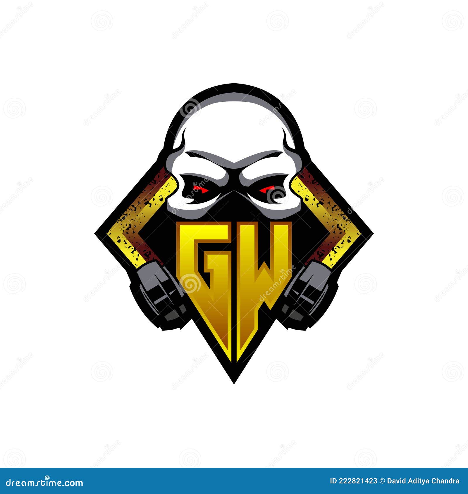 GW Logo Monogram with Skull Shape Designs Template Stock Vector ...