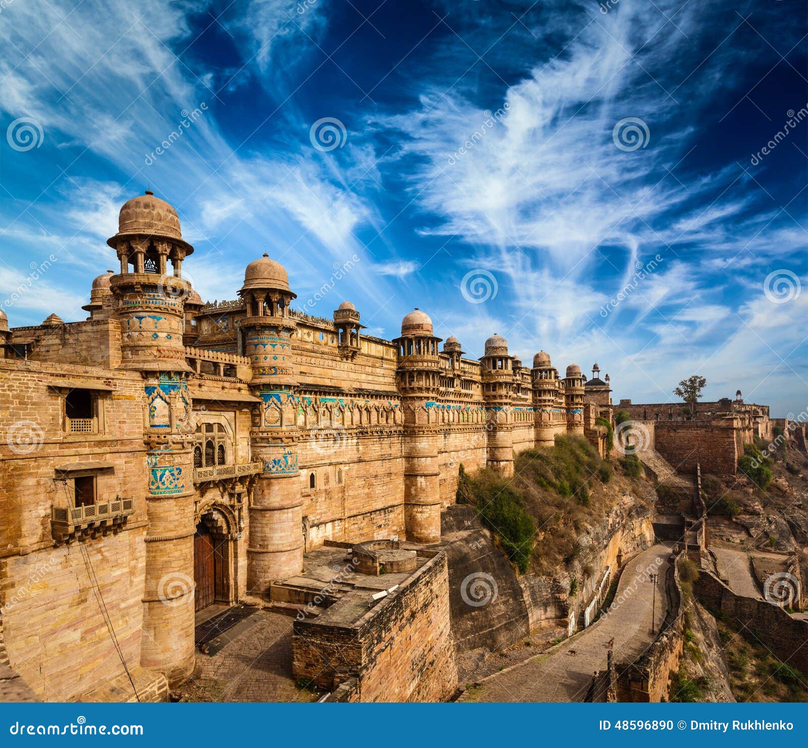 Gwalior fort stock photo. Image of fortress, stone, gwalior - 48596890
