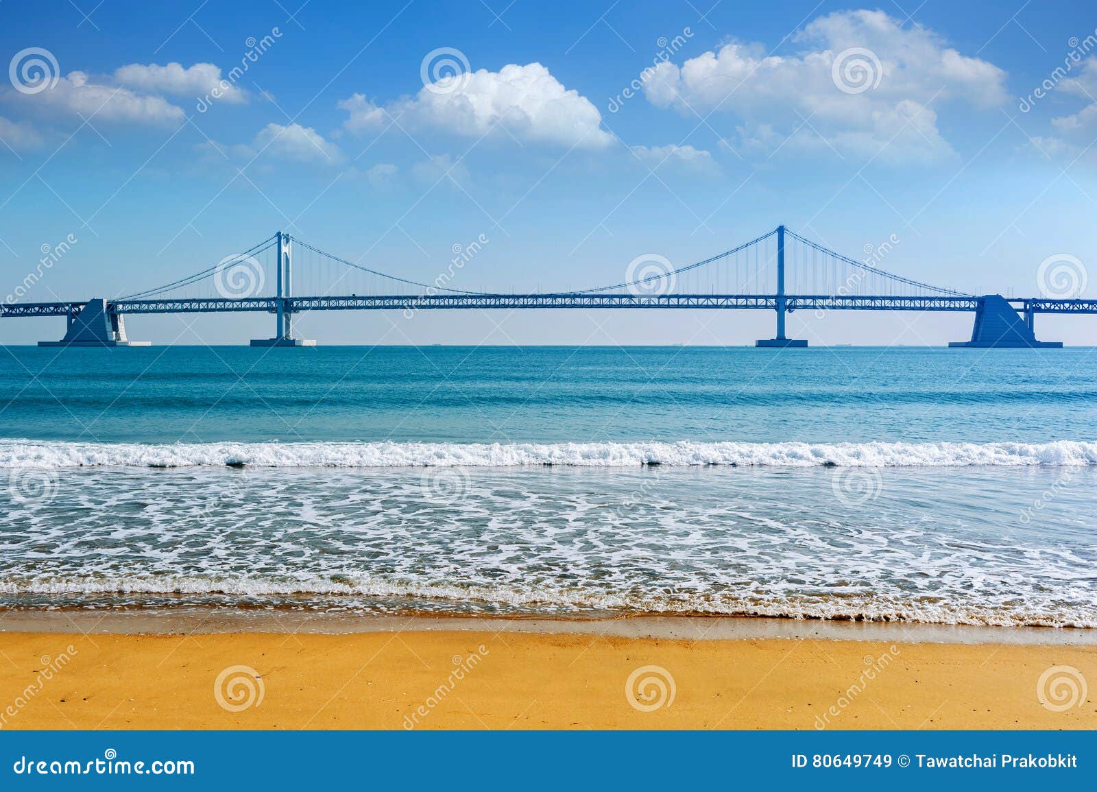 Gwangan Bridge and Haeundae in Busan,Korea Stock Image - Image of ...