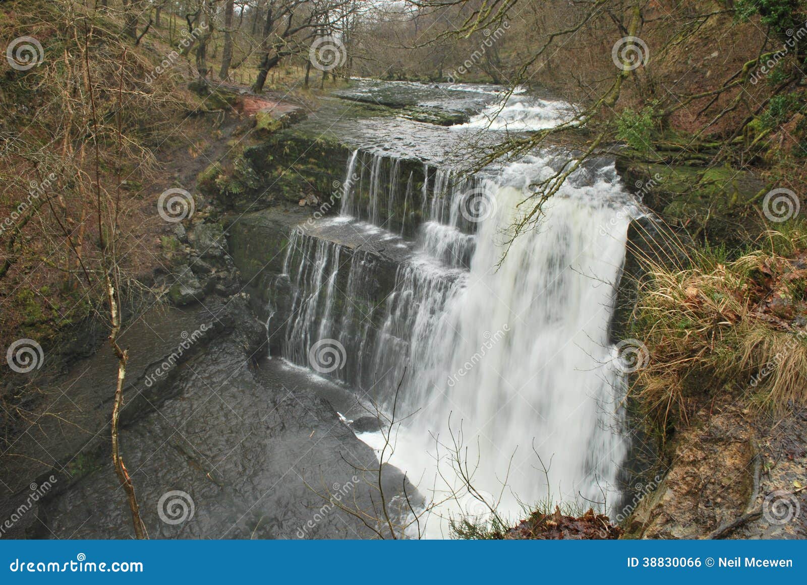 Gwaun Hepste Waterfall stock photo. Image of gwaun, beacons - 38830066