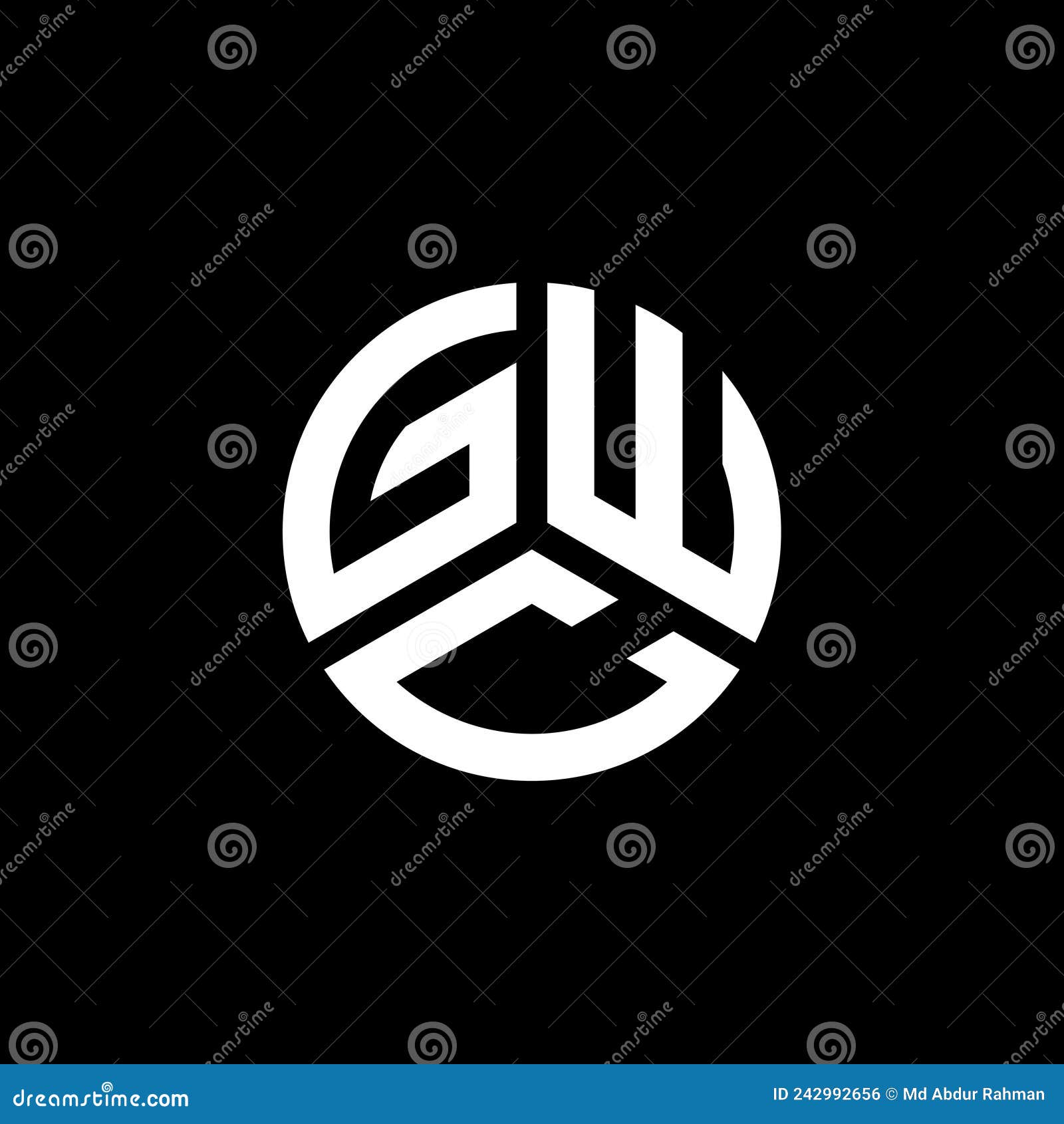 GWC Letter Logo Design on White Background. GWC Creative Initials ...