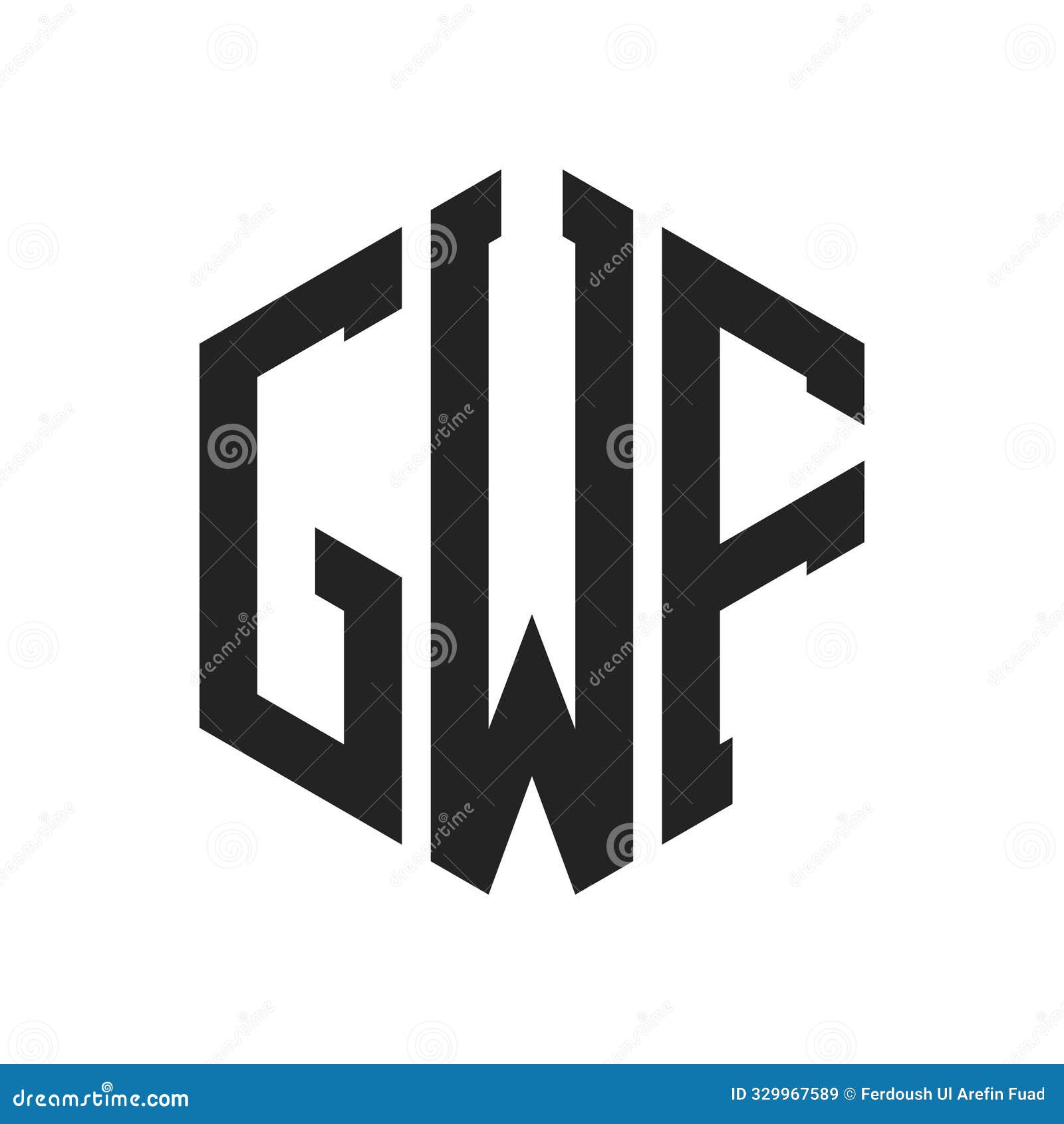 GWF Logo Design. Initial Letter GWF Monogram Logo Using Hexagon Shape ...