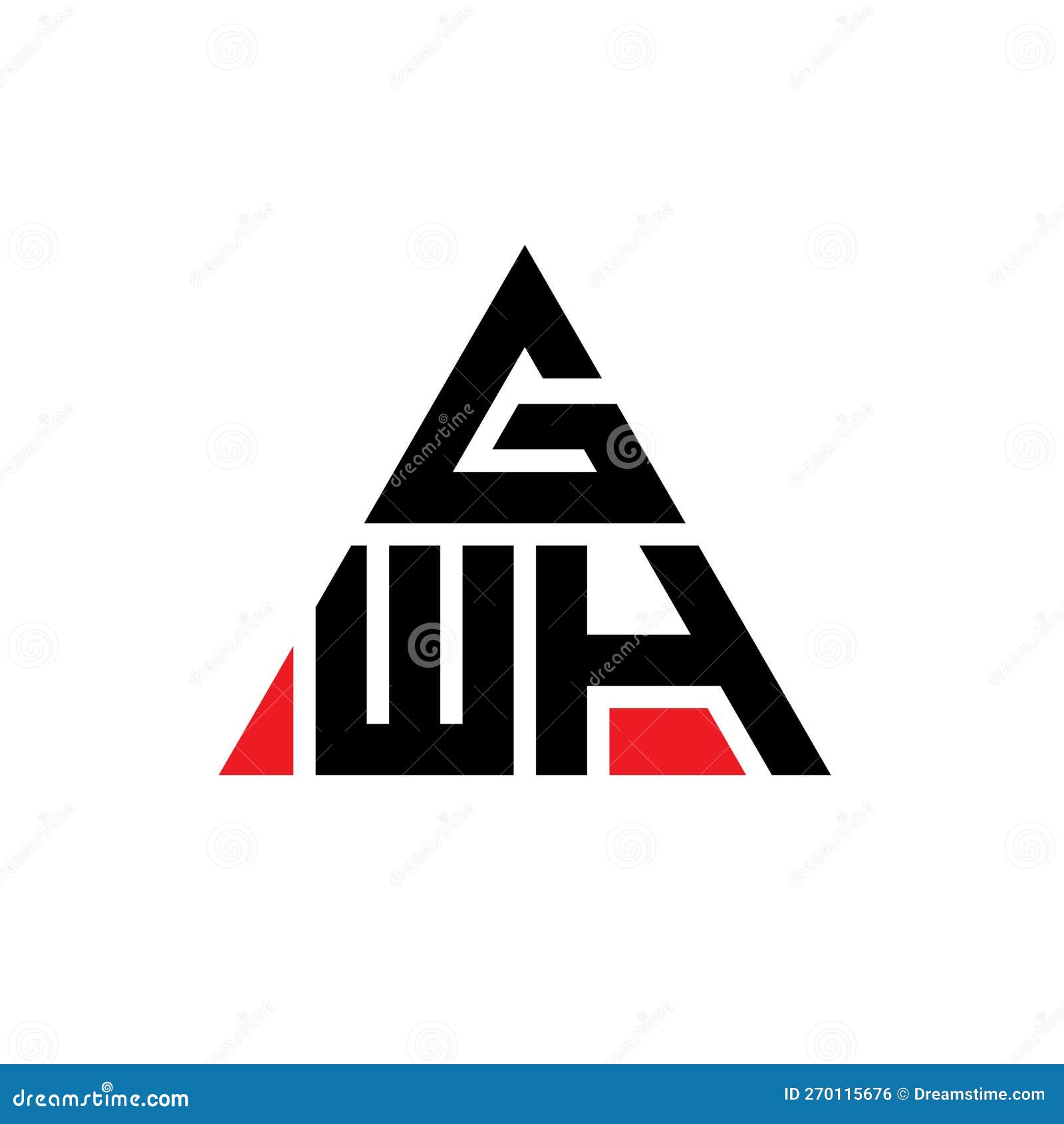 GWH Triangle Letter Logo Design with Triangle Shape. GWH Triangle Logo ...