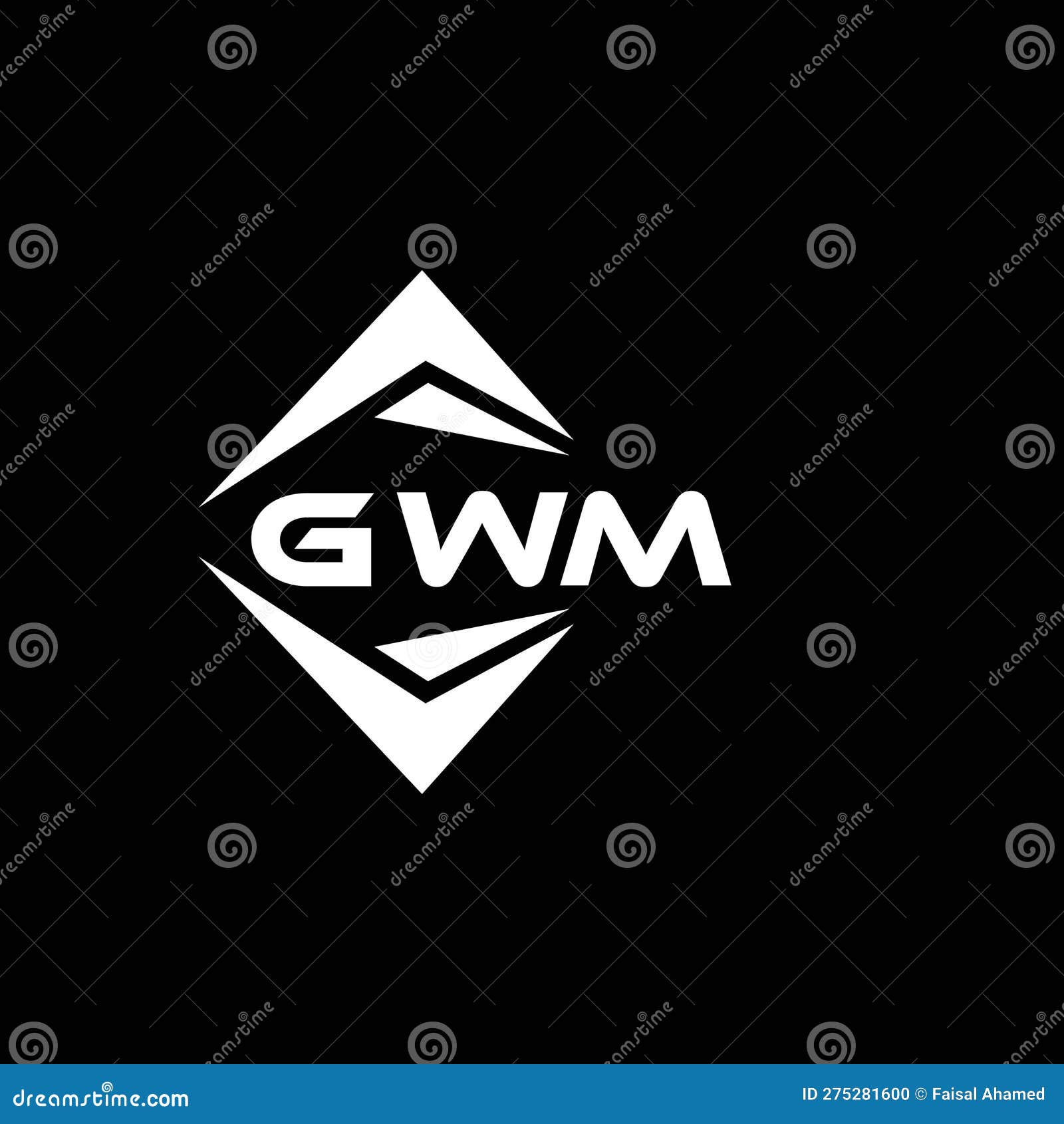 GWM Abstract Technology Logo Design on Black Background. GWM Creative ...