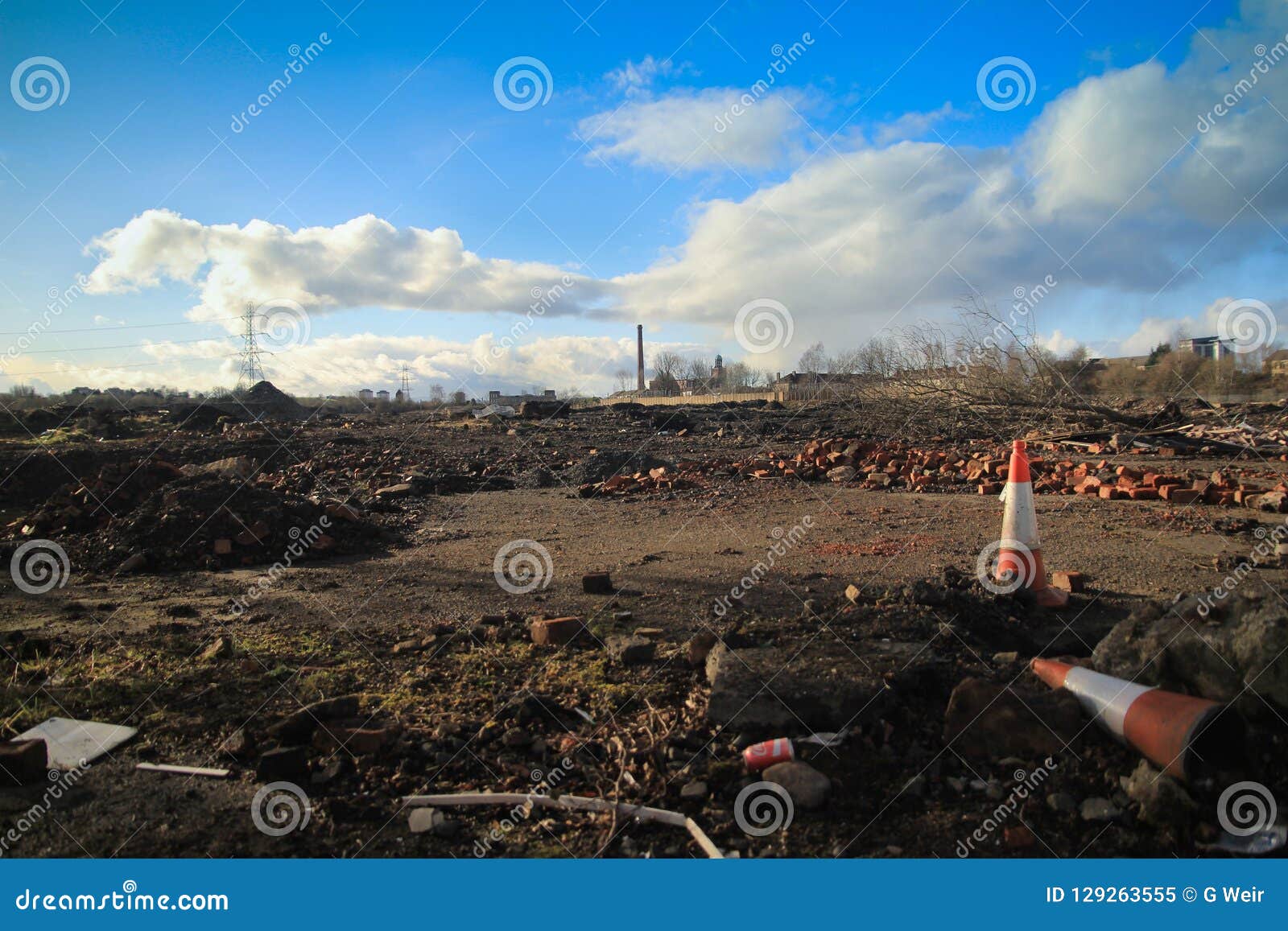 Developemental Waste Land in Scotland Stock Image - Image of damaged ...