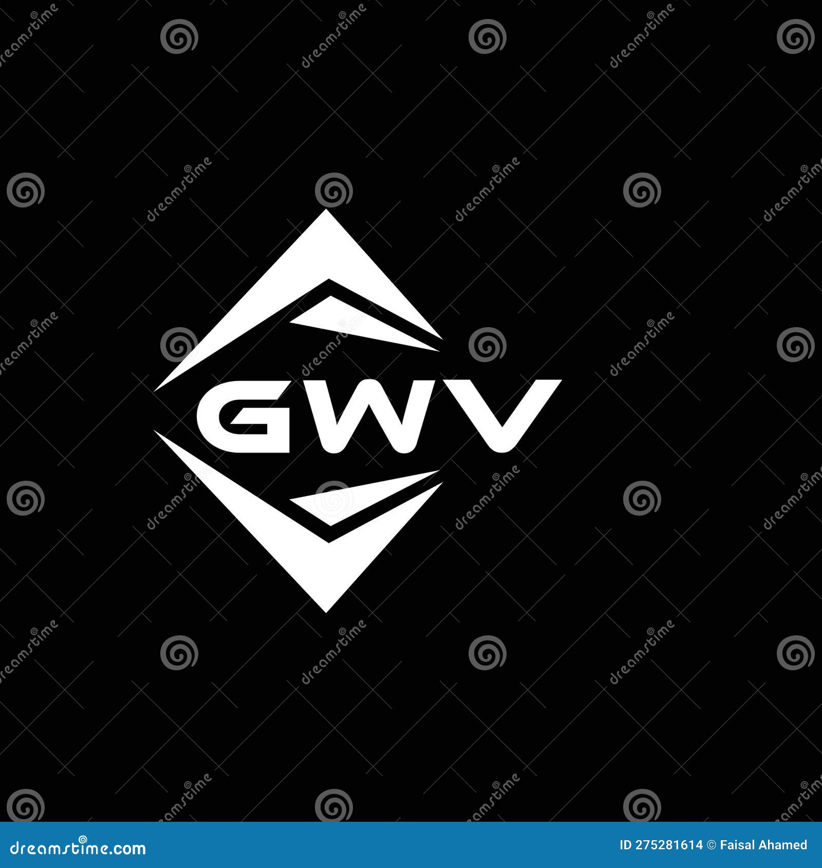 GWV Abstract Technology Logo Design on Black Background. GWV Creative ...