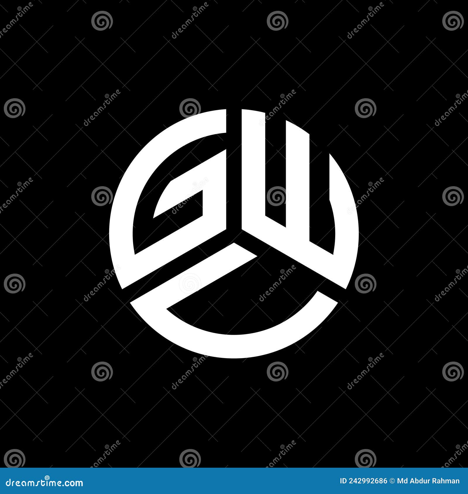 GWV Letter Logo Design on White Background. GWV Creative Initials ...