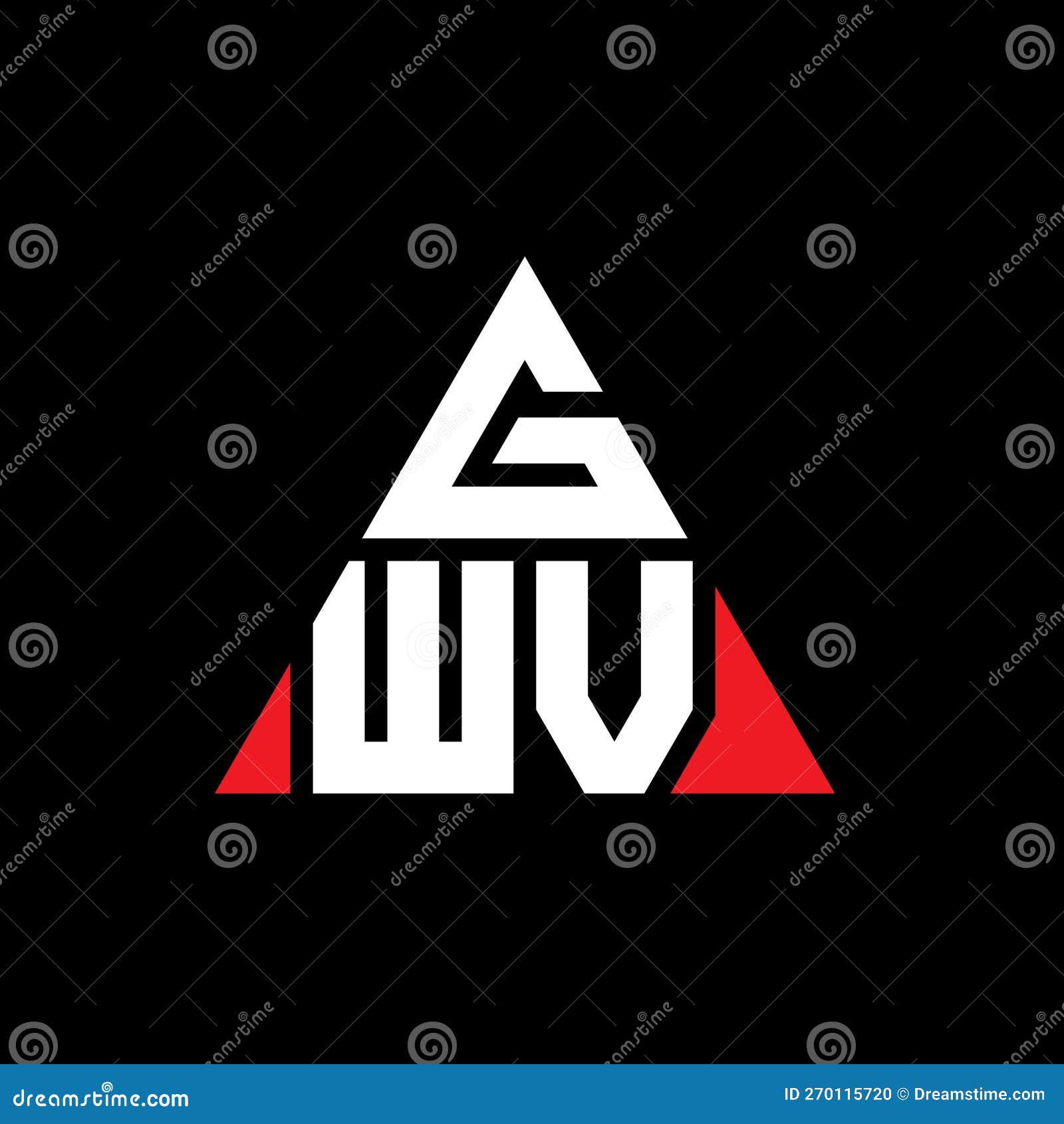GWV Triangle Letter Logo Design with Triangle Shape. GWV Triangle Logo ...