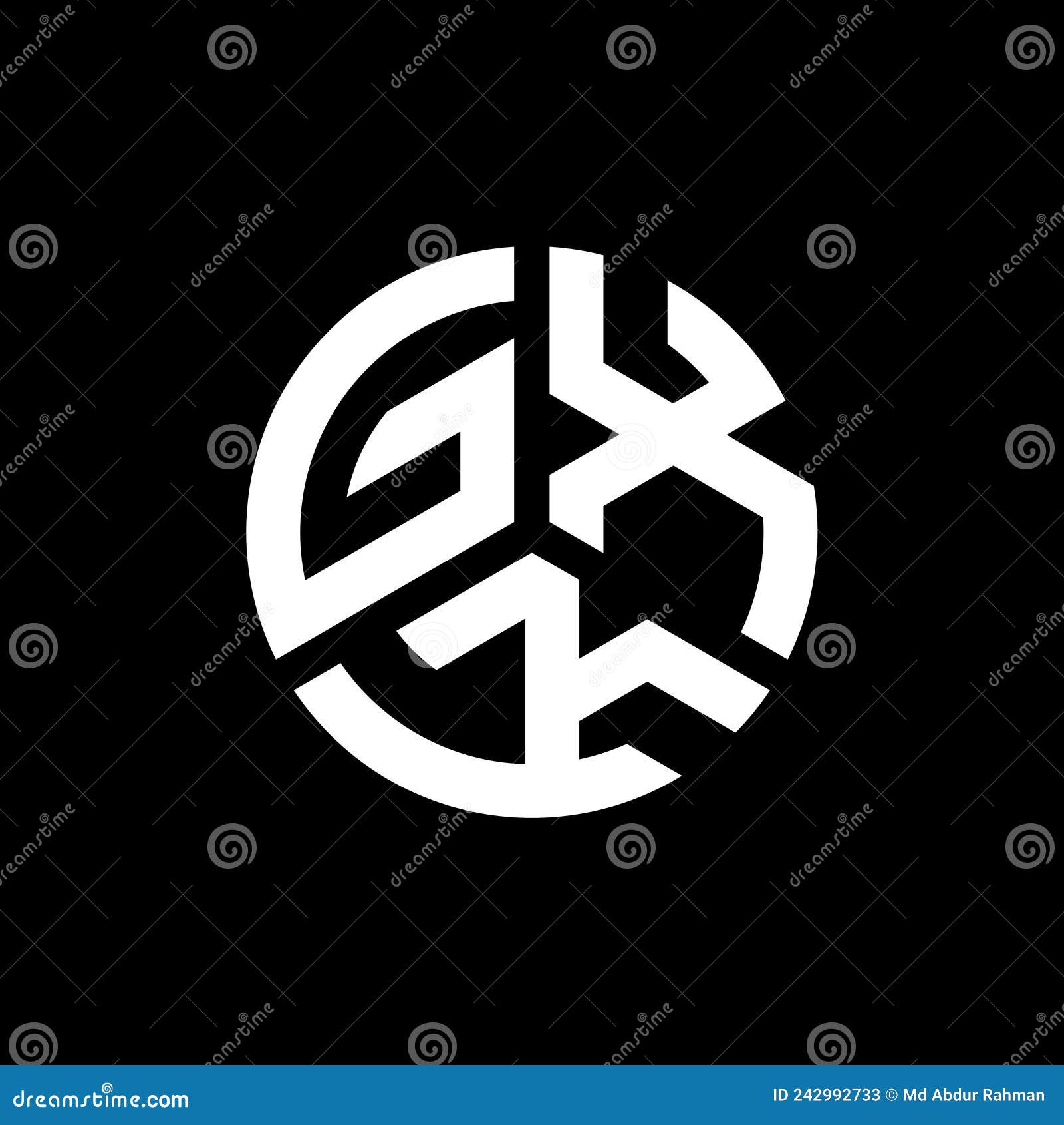 GXK Letter Logo Design on White Background. GXK Creative Initials ...