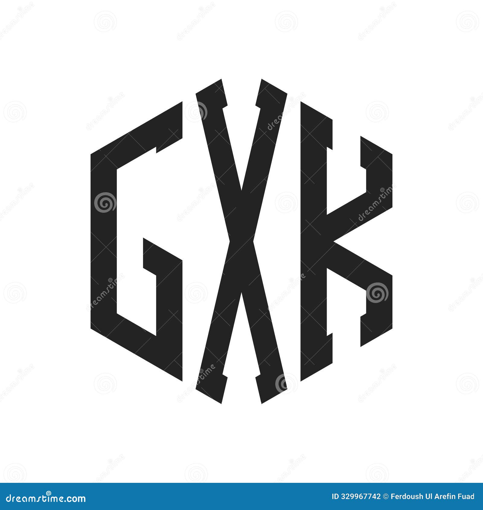 GXK Logo Design. Initial Letter GXK Monogram Logo Using Hexagon Shape ...
