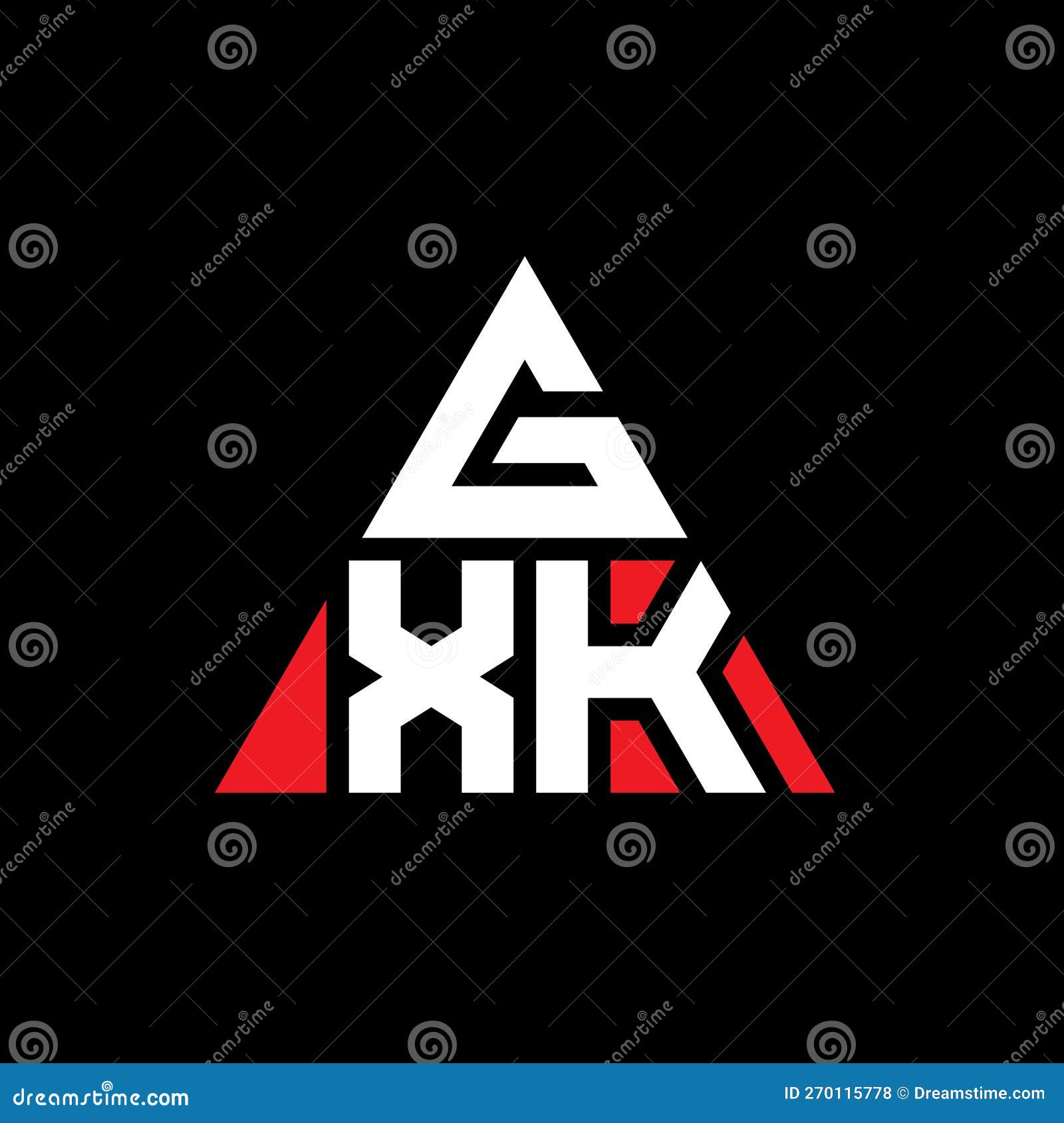 GXK Triangle Letter Logo Design with Triangle Shape. GXK Triangle Logo ...