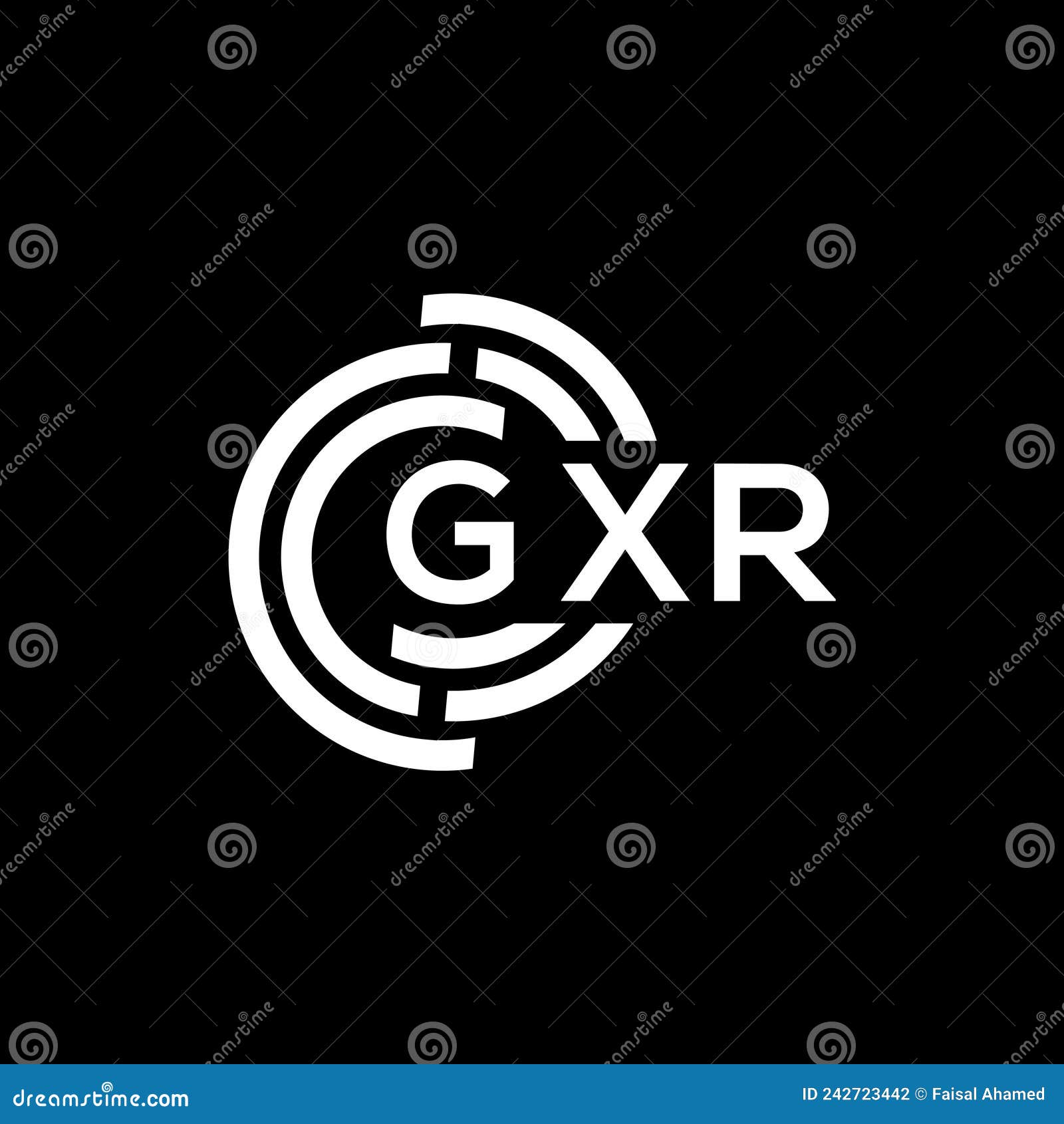GXR Letter Logo Design on Black Background. GXR Creative Initials ...