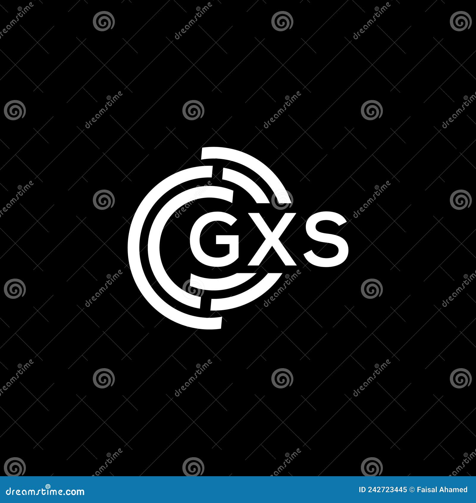 GXS Letter Logo Design on Black Background. GXS Creative Initials ...