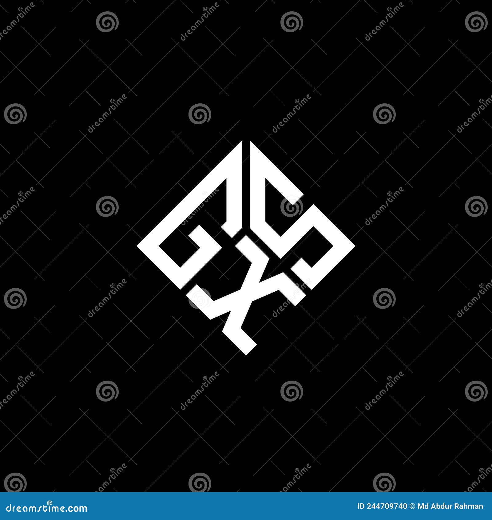 GXS Letter Logo Design on Black Background. GXS Creative Initials ...