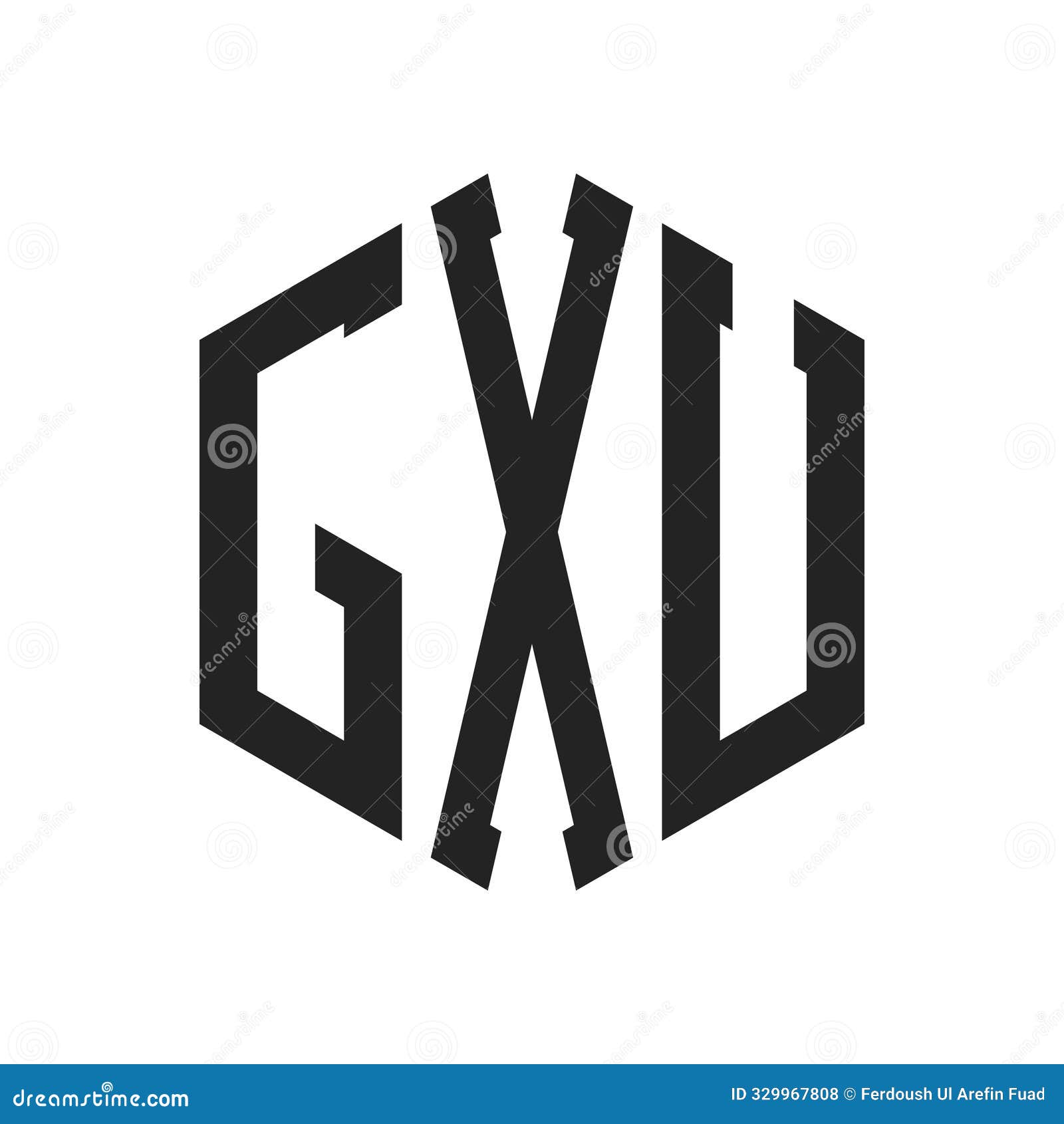 GXU Logo Design. Initial Letter GXU Monogram Logo Using Hexagon Shape ...