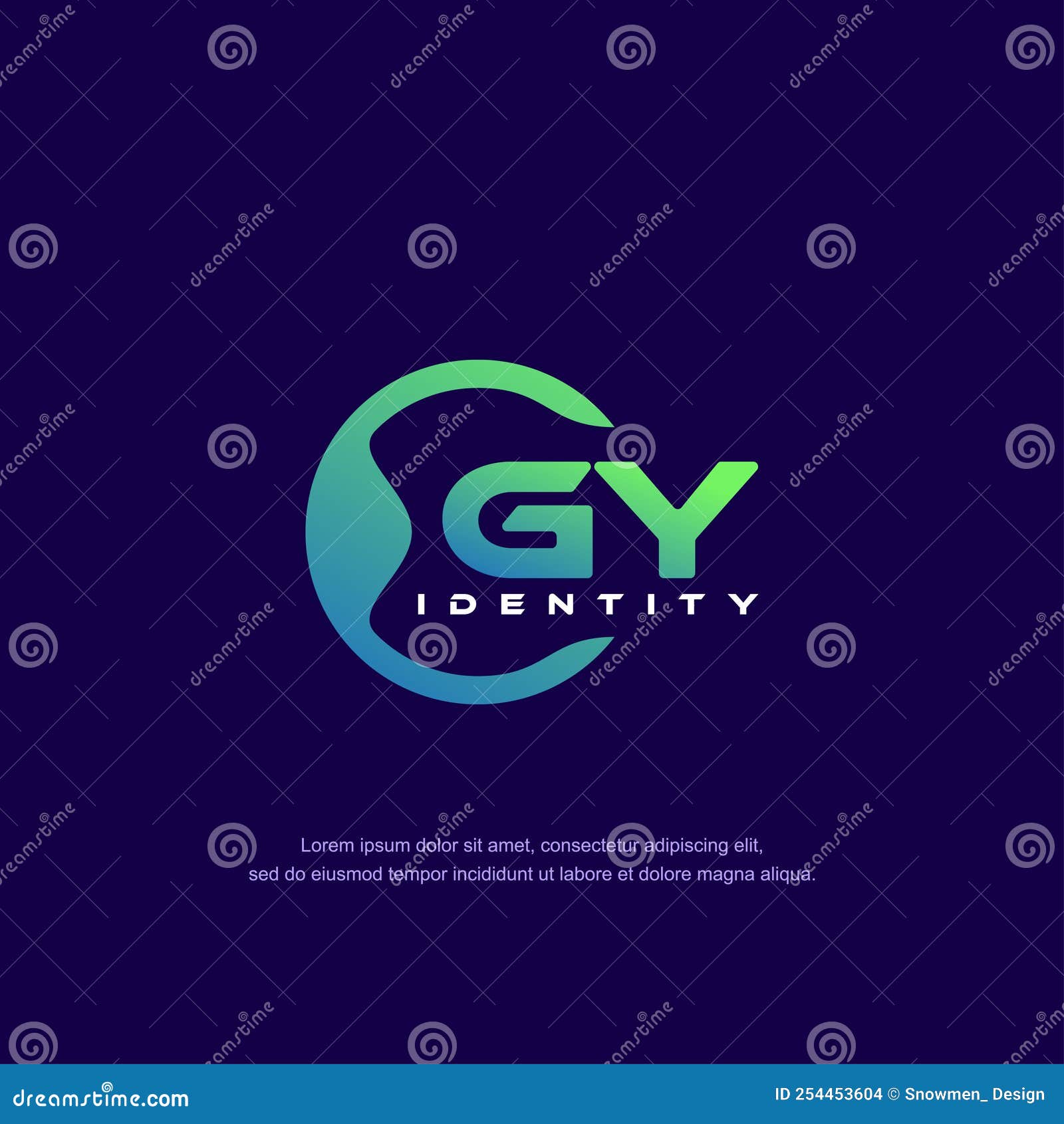 GY Initial Letter Circular Line Logo Template Vector with Gradient ...