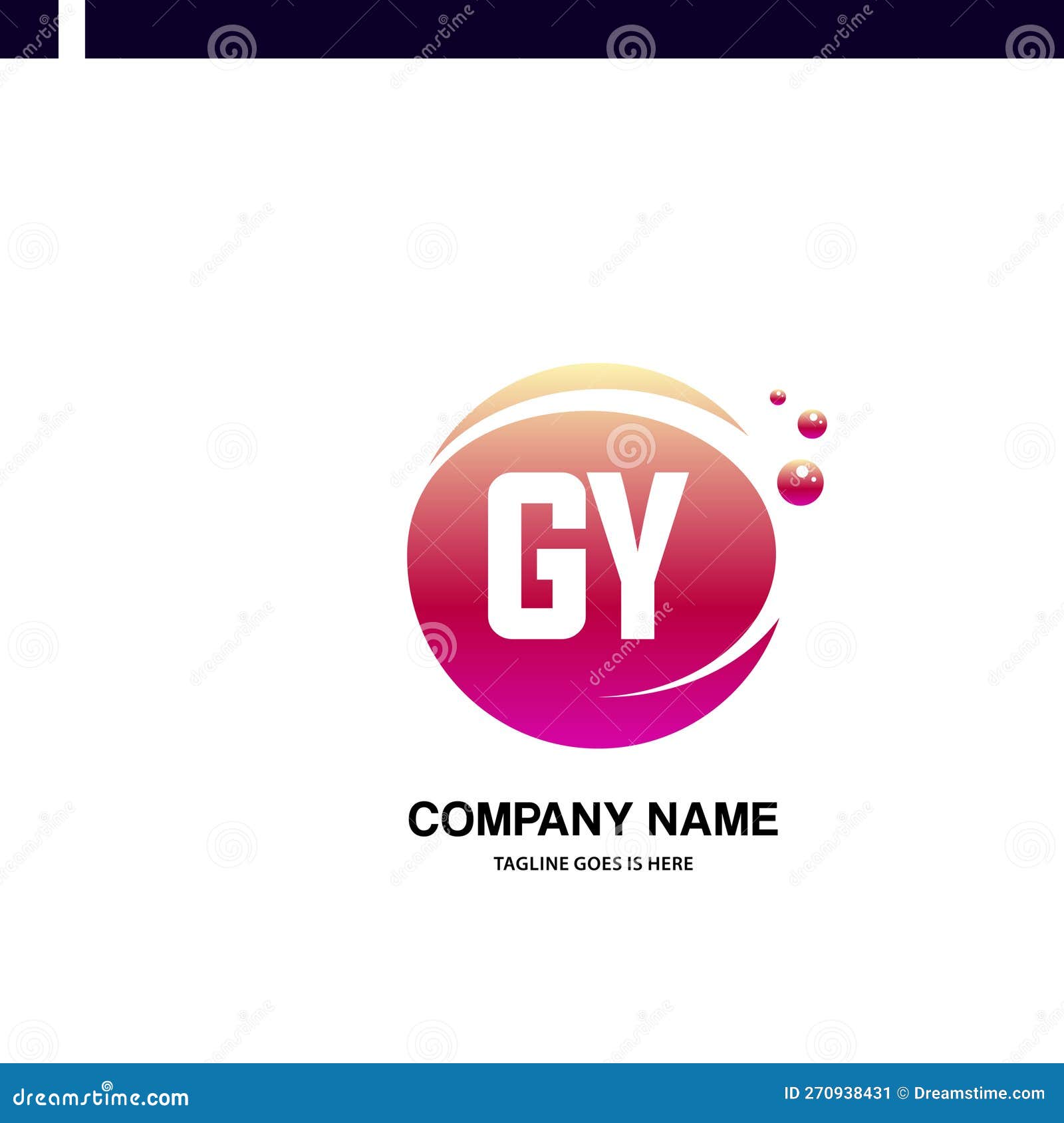 GY Initial Logo with Colorful Circle Template Vector Stock Vector ...