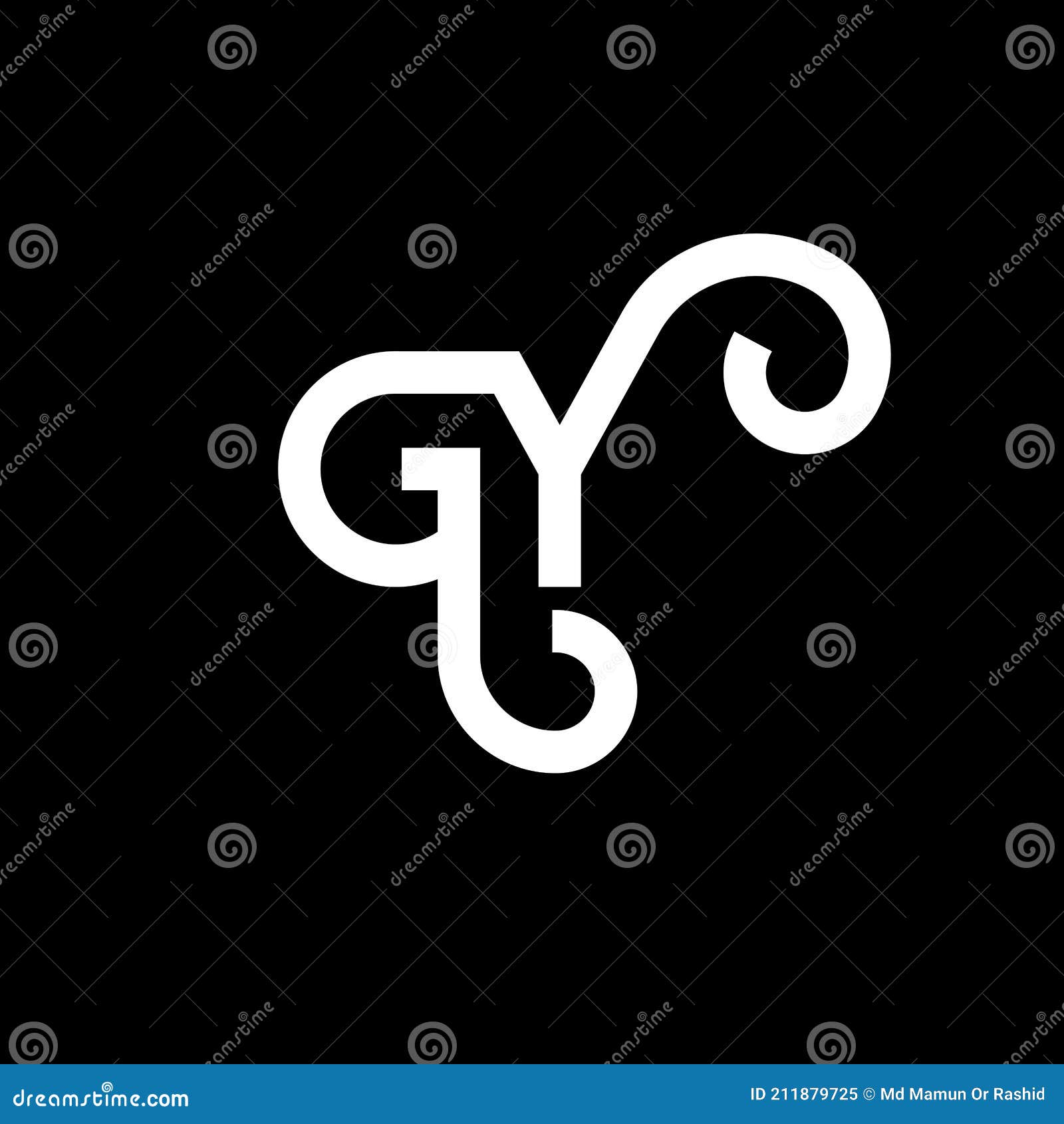 GY Letter Logo Design on Black Background. GY Creative Initials Letter ...