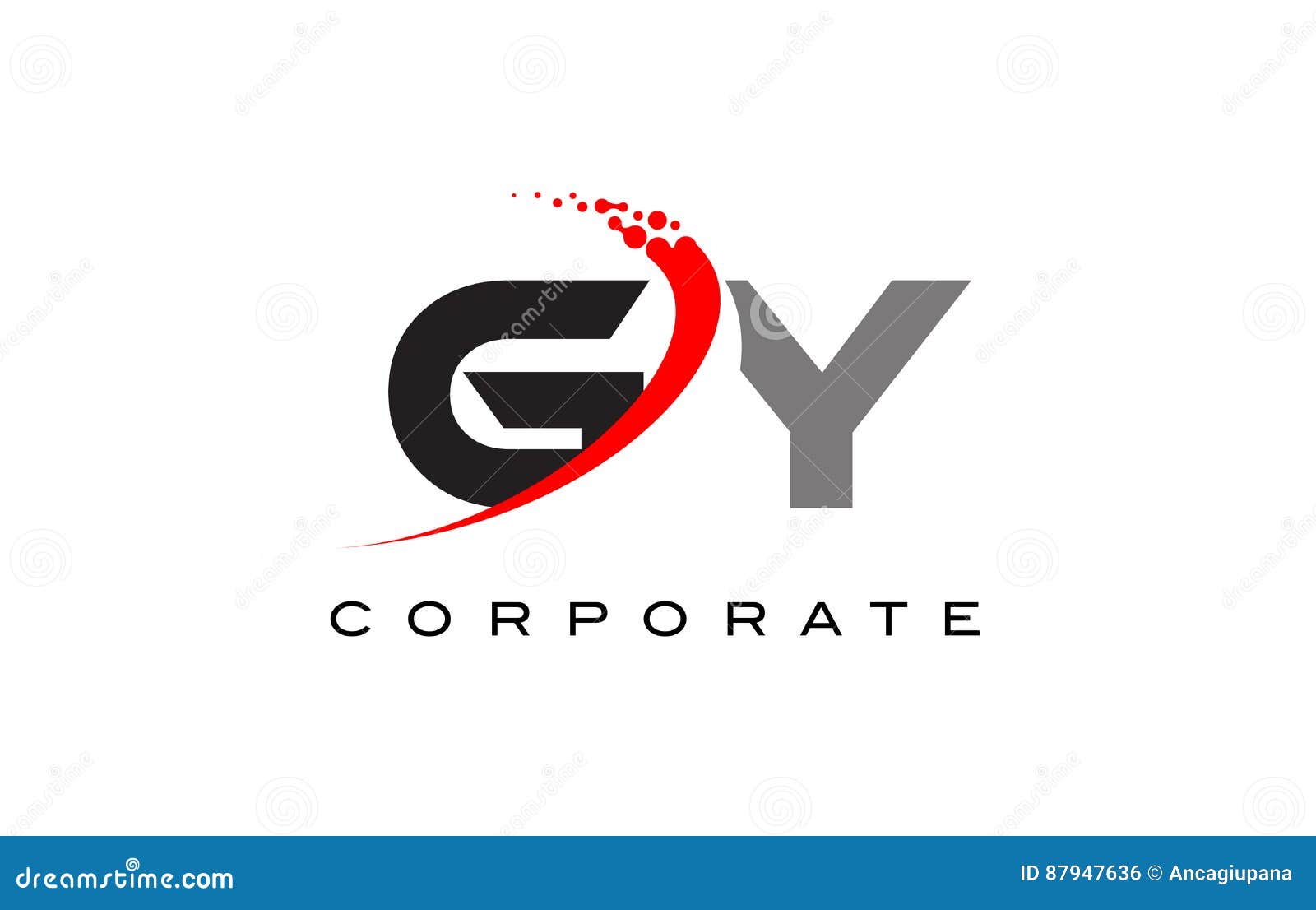 GY Modern Letter Logo Design with Swoosh Stock Vector - Illustration of ...