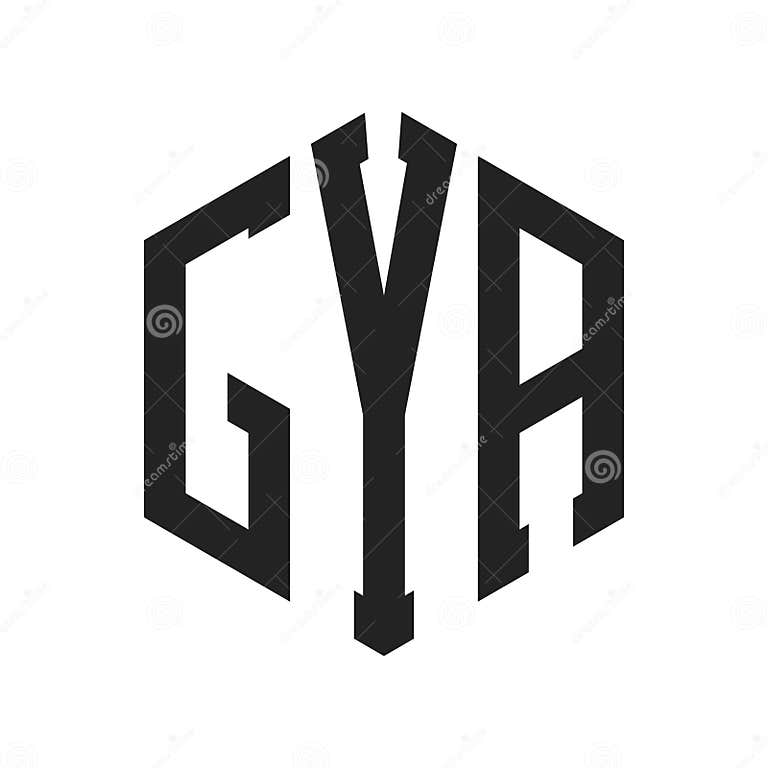 GYA Logo Design. Initial Letter GYA Monogram Logo Using Hexagon Shape ...
