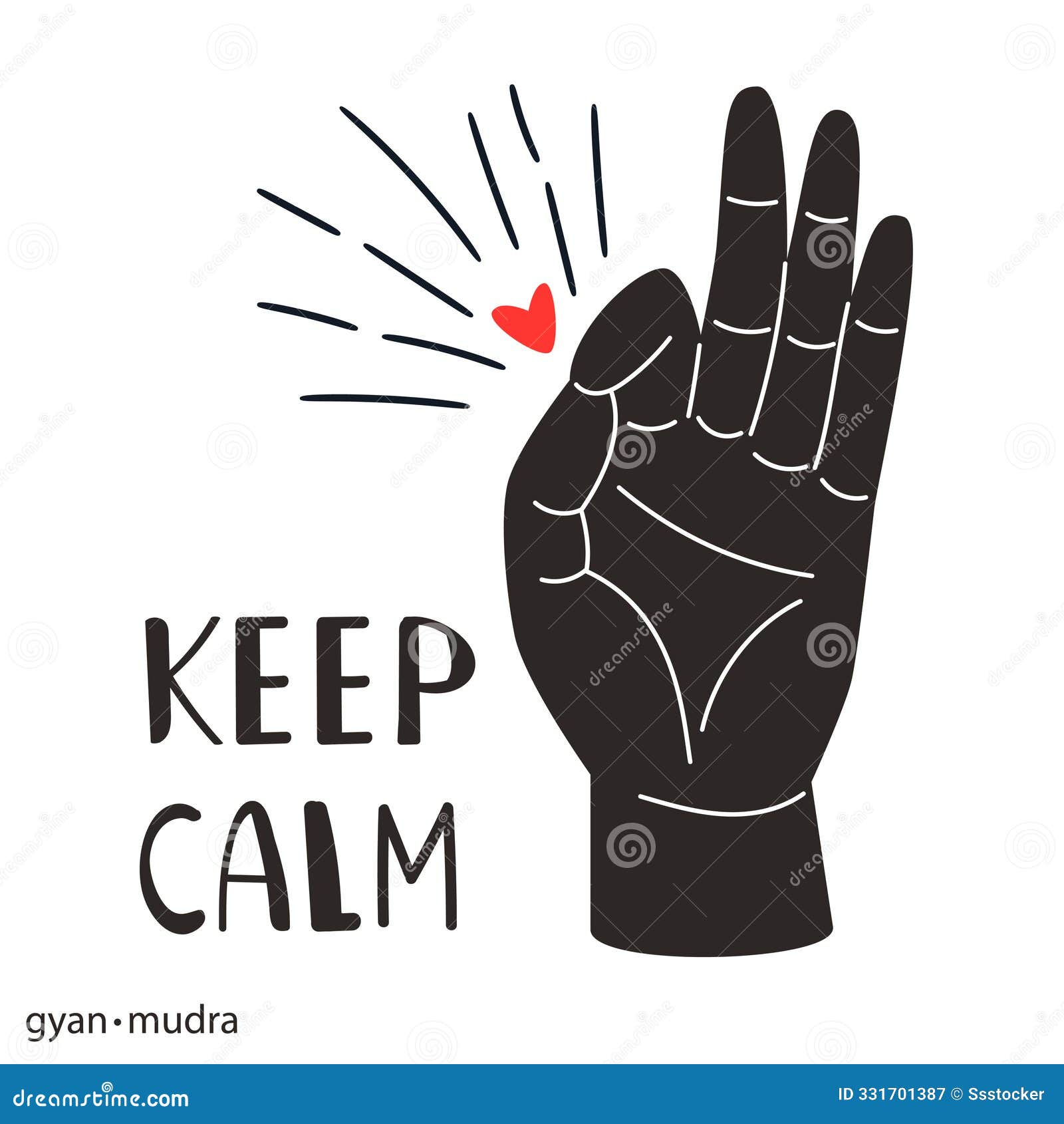 Gyan Mudra Keep Calm Fingers Sign Stock Illustration - Illustration of ...