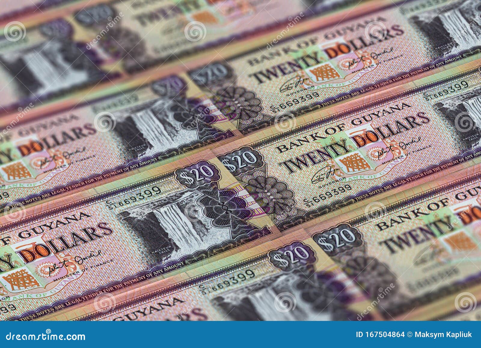 GYD. Guyana Currency Background. Guyana Dollars Banknotes. Georgetown ...