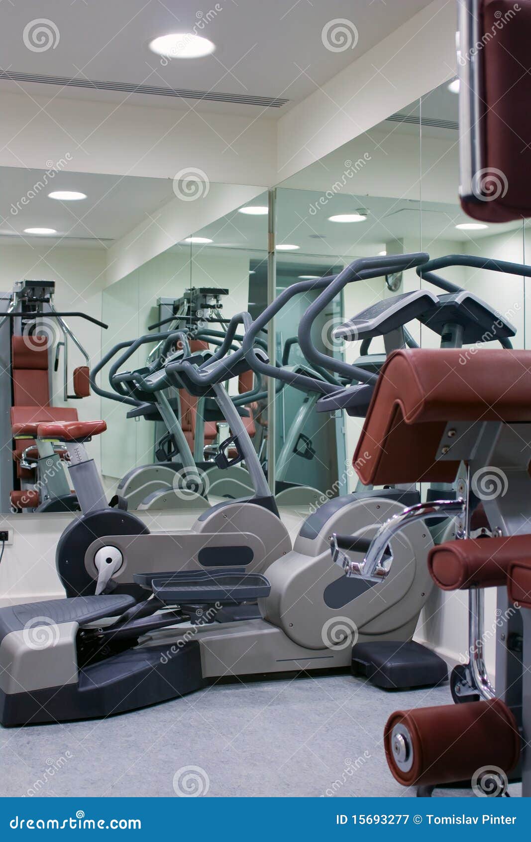 Gym stock image. Image of danger, monotone, mirrors, bicycle - 15693277