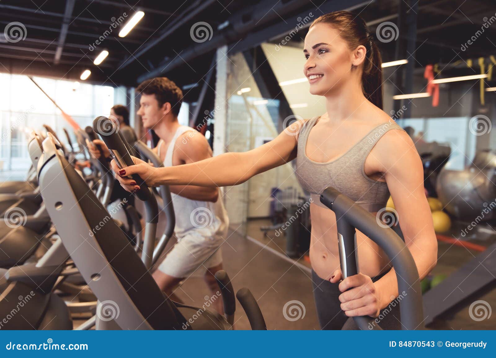 At the gym stock image. Image of power, healthy, motion - 84870543