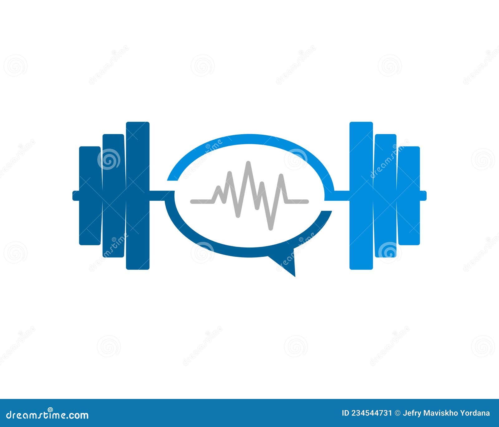 Gym Barbell with Bubble Chat and Healthy Pulse Inside Stock ...