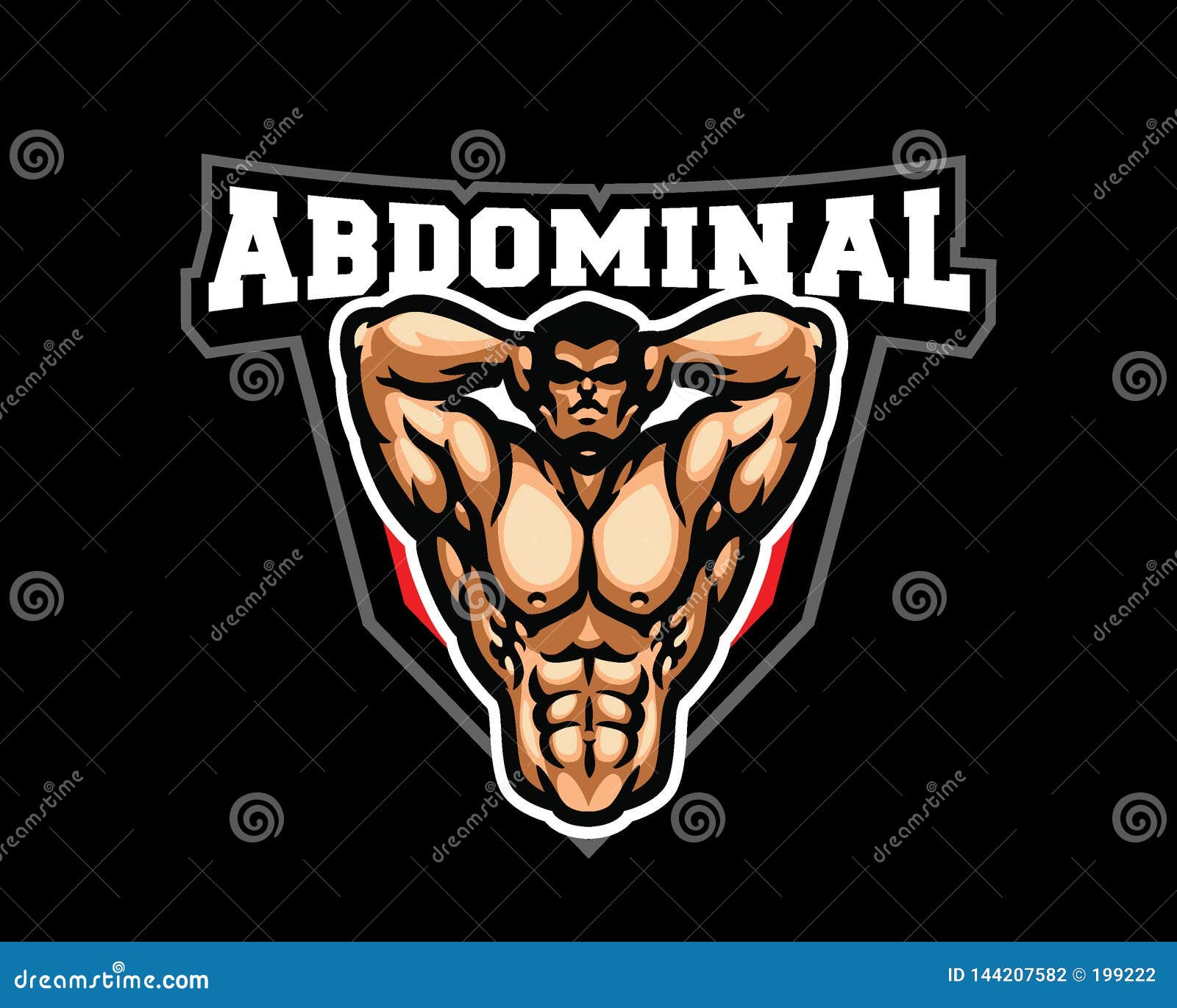 Gym, Body Builder with Abdominal Pose. Logo and Emblems. Vector Stock ...