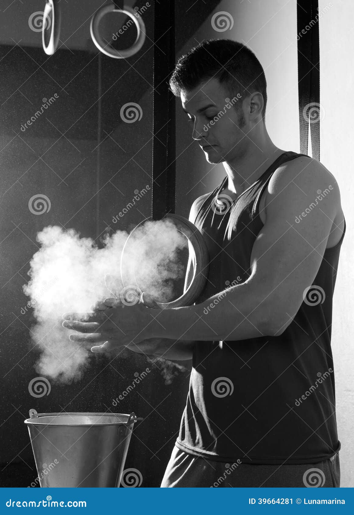 Gym Chalk Magnesium Carbonate Hands Clap Man Stock Image - Image of ...