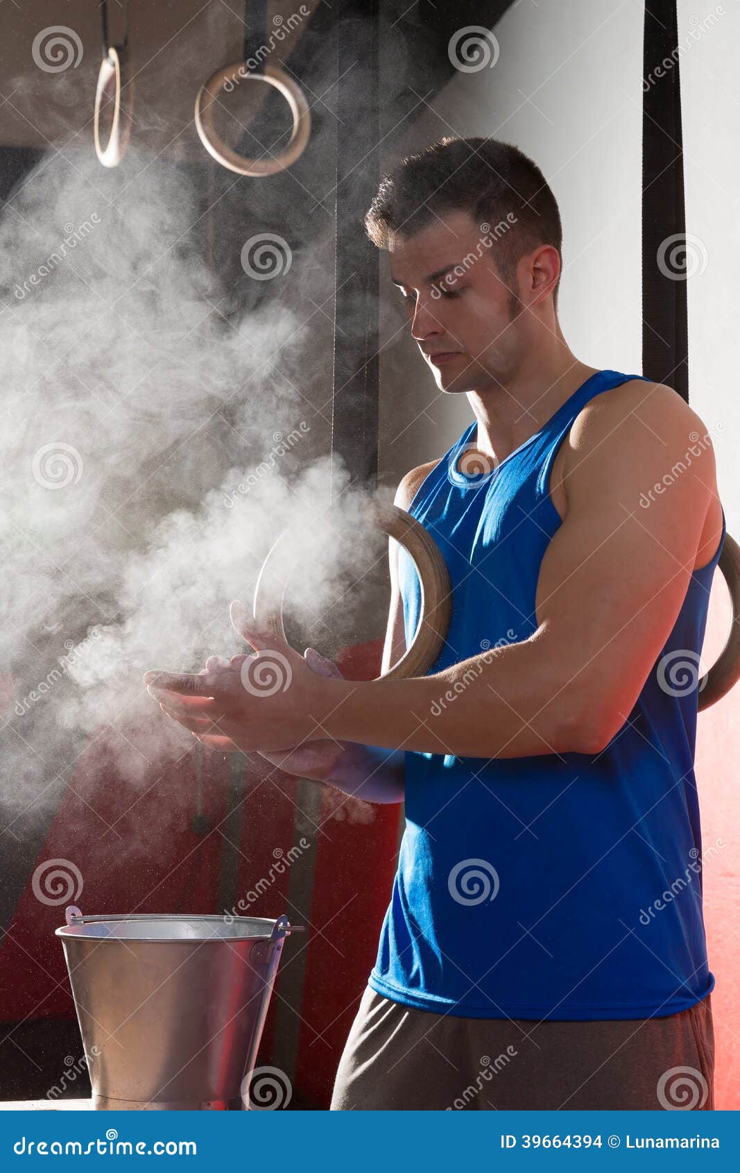 Gym Chalk Magnesium Carbonate Hands Clap Man Stock Photo - Image of ...