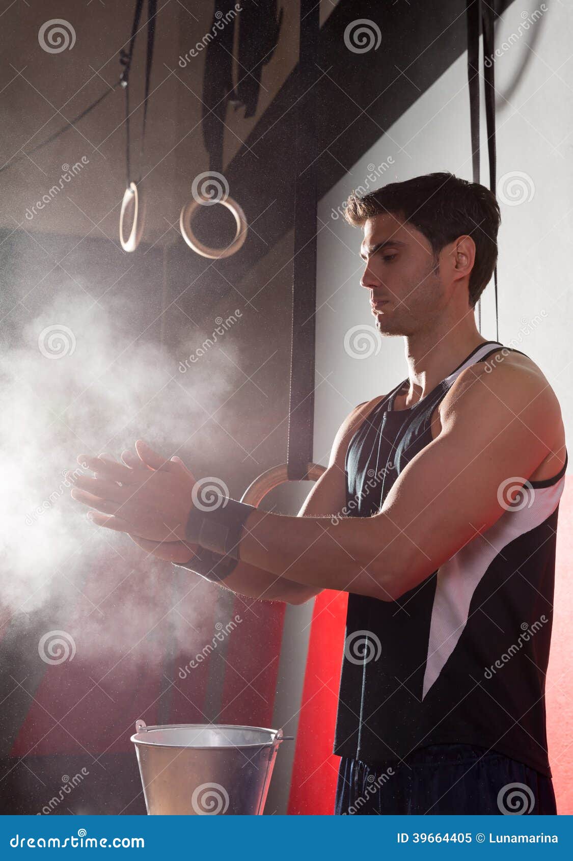 Gym Chalk Magnesium Carbonate Hands Clap Man Stock Image - Image of ...