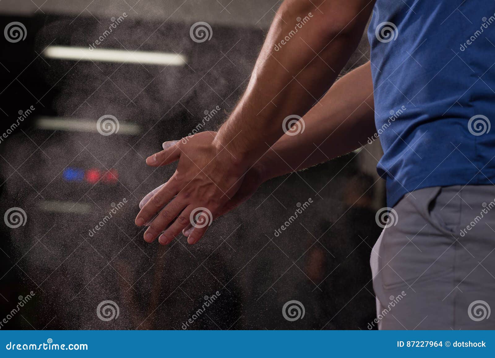 Gym Chalk Magnesium Carbonate Hands Clapping Man Stock Photo - Image of ...
