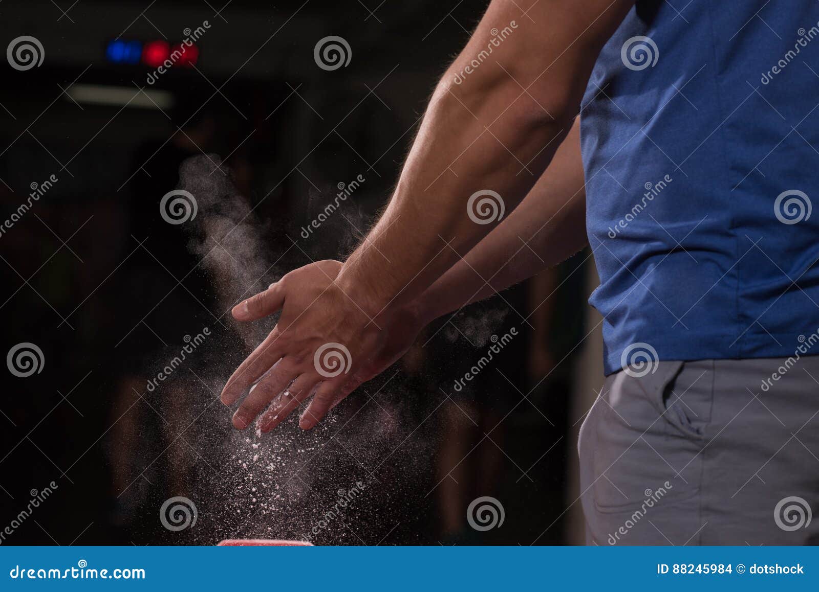 Gym Chalk Magnesium Carbonate Hands Clapping Man Stock Photo - Image of ...